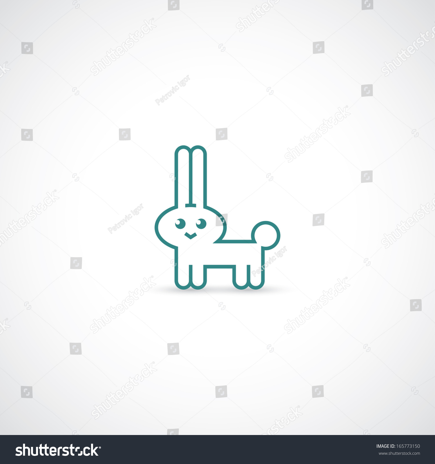 Rabbit Symbol Vector Illustration Stock Vector (Royalty Free) 165773150 ...