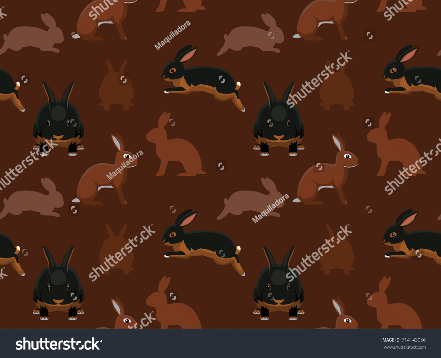 Rabbit Tan Seamless Wallpaper Stock Vector (Royalty Free) 714143056 ...
