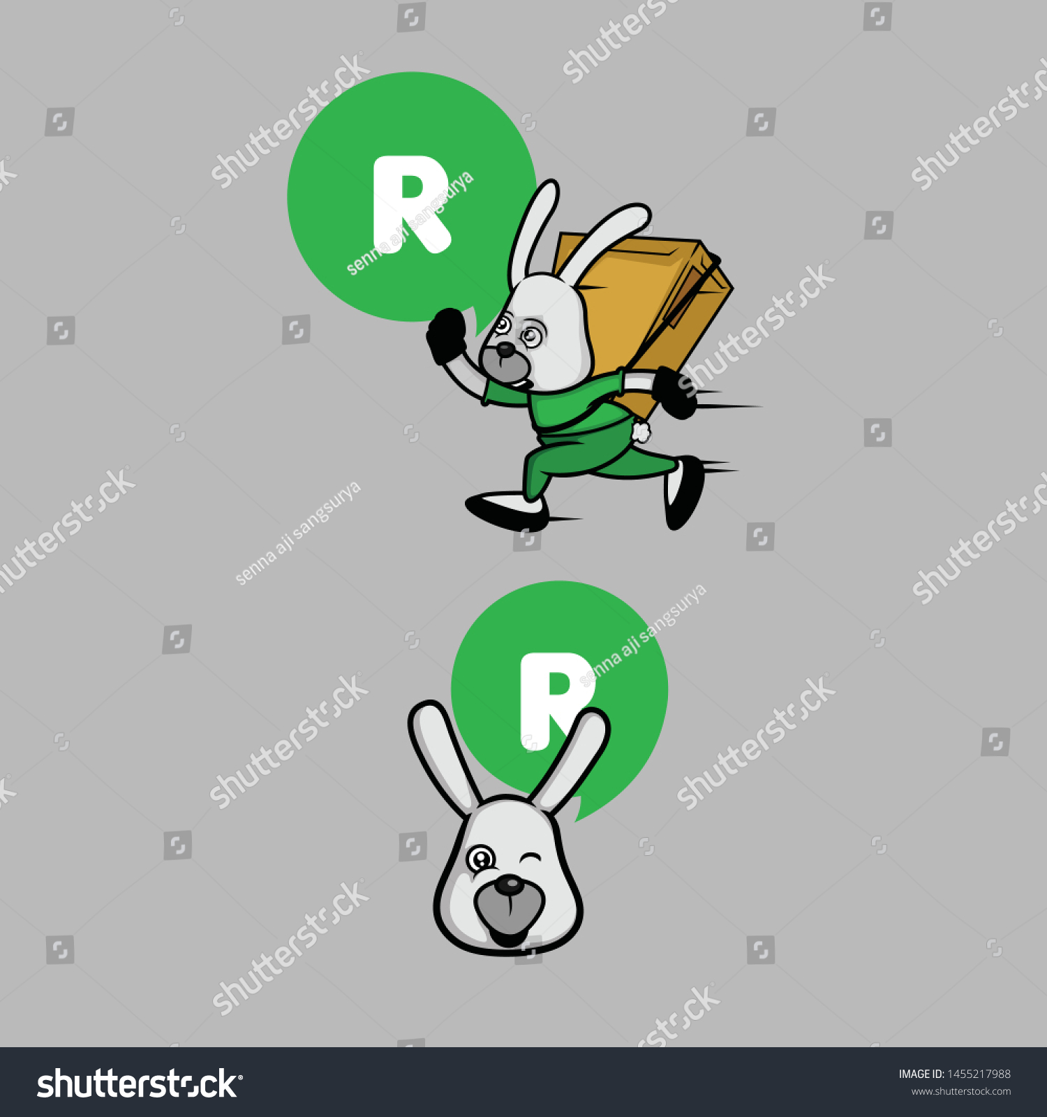 Rabbit Vector Delivery Logo Stock Vector (Royalty Free) 1455217988 ...