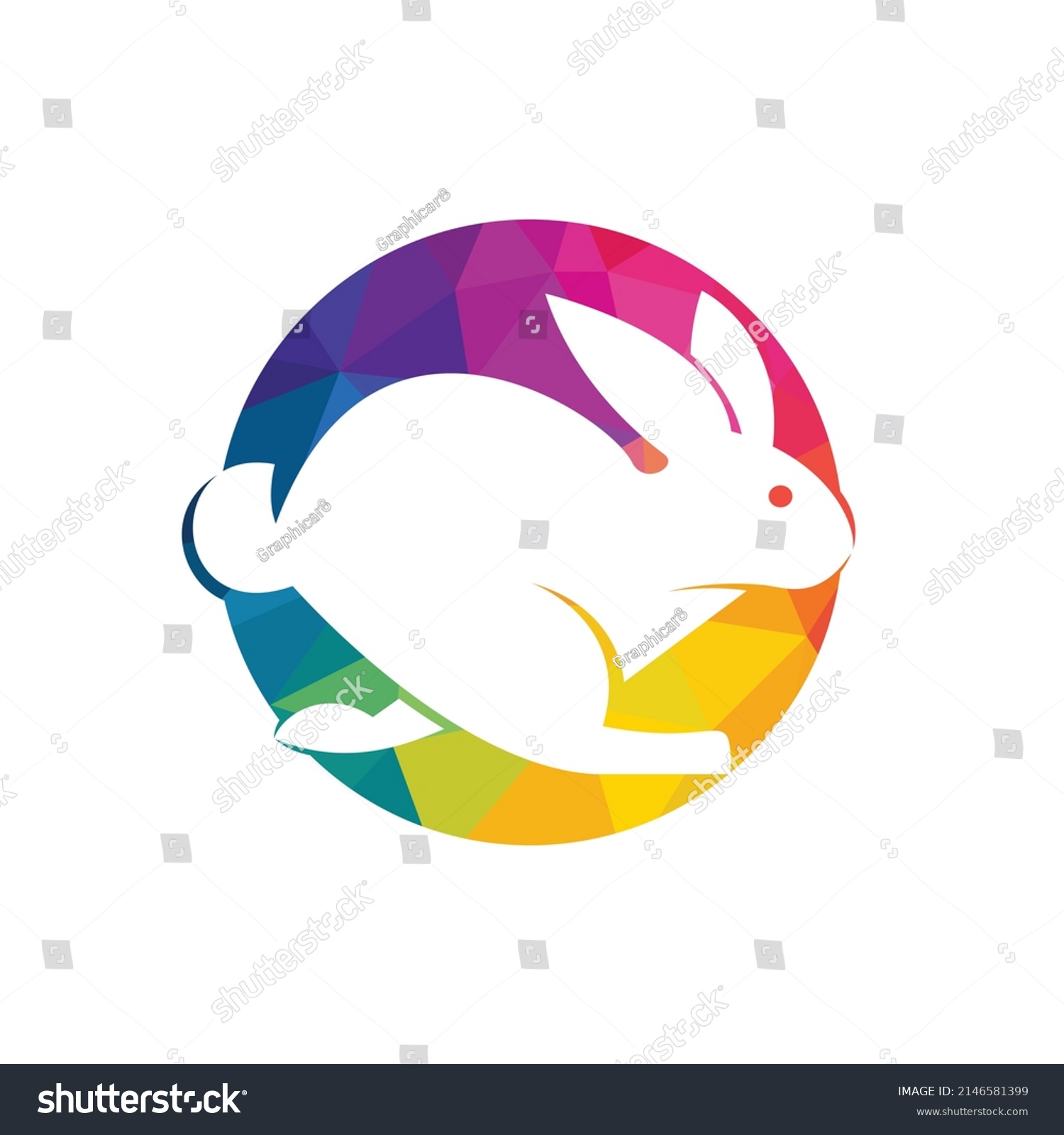 Rabbit Vector Logo Design Creative Running Stock Vector (Royalty Free ...