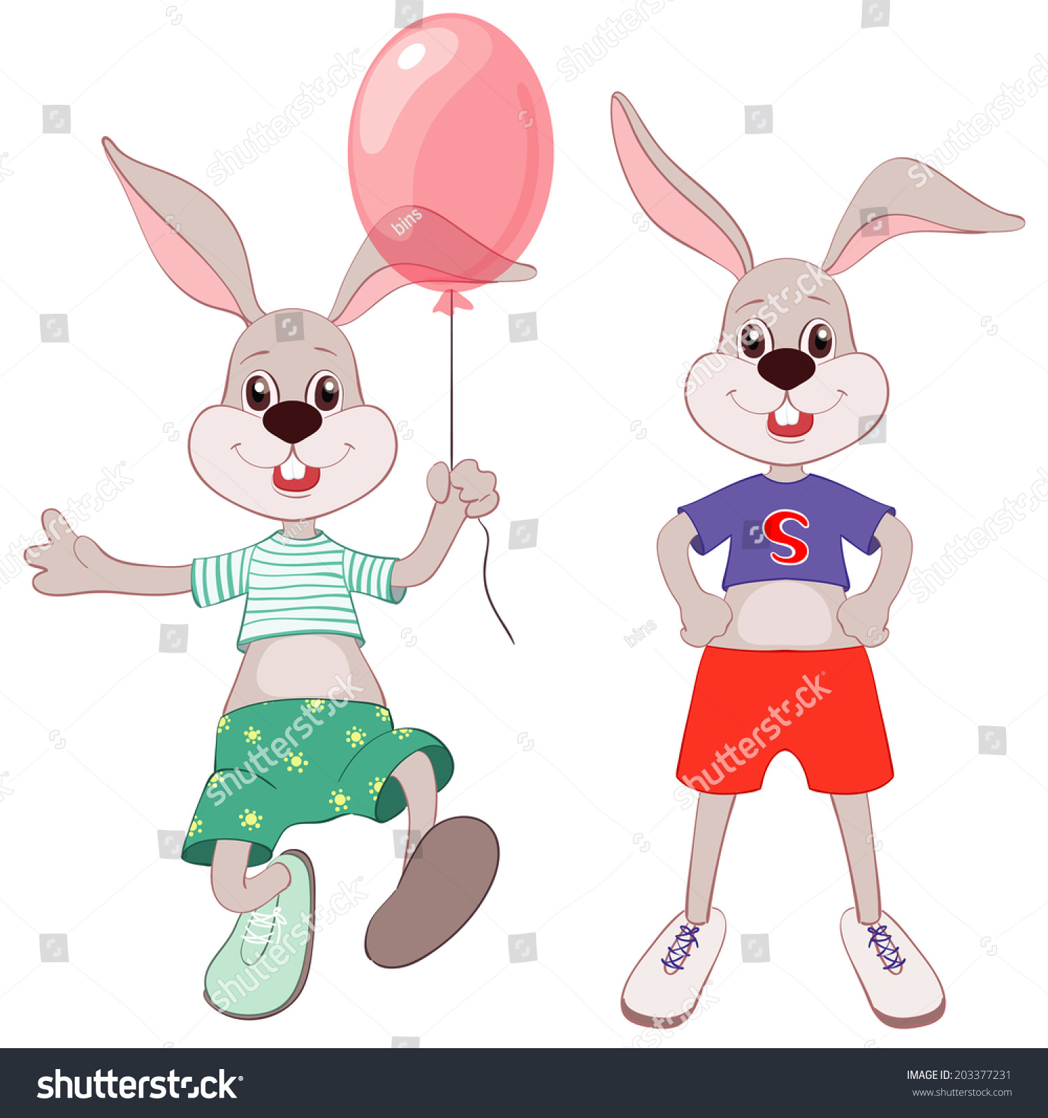 Rabbit Balloon Rabbit Superman Stock Vector (Royalty Free) 203377231 ...