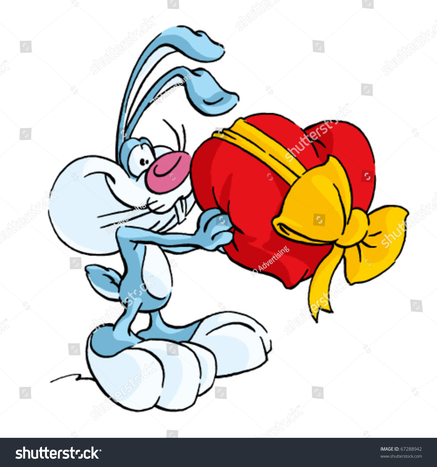 Rabbit With Heart Stock Vector Illustration 67288942 : Shutterstock