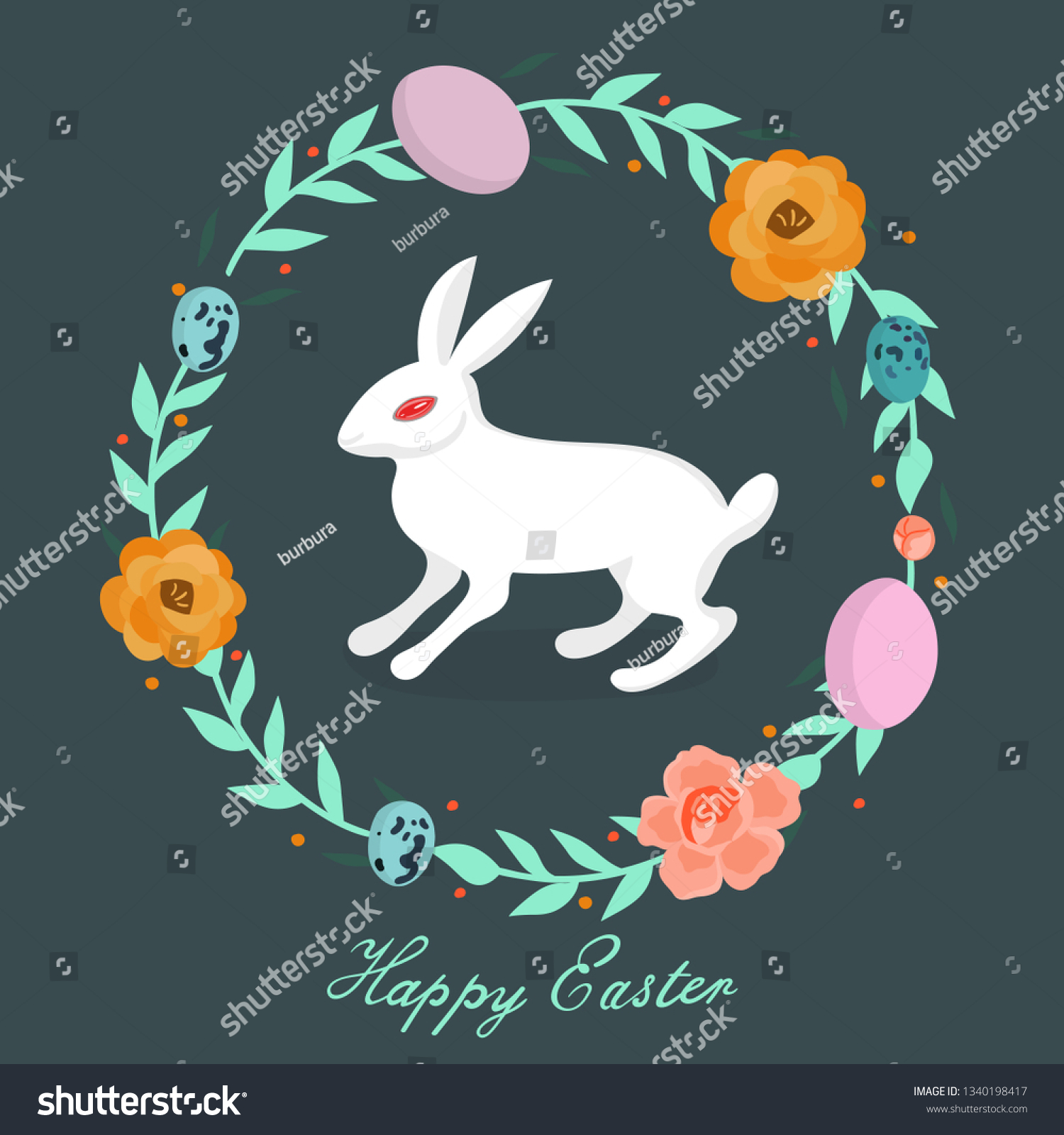 Rabbit Red Eyes Vector Image Stock Vector (Royalty Free) 1340198417 ...