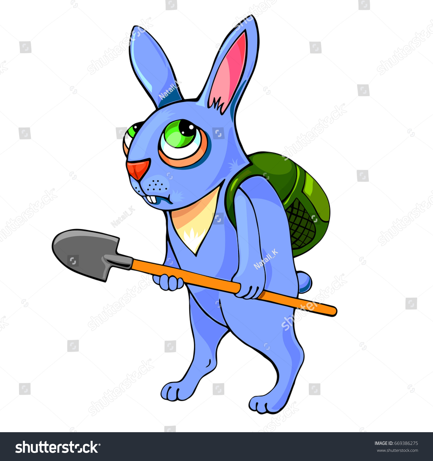 Rabbit Shovel Stock Vector (Royalty Free) 669386275 | Shutterstock