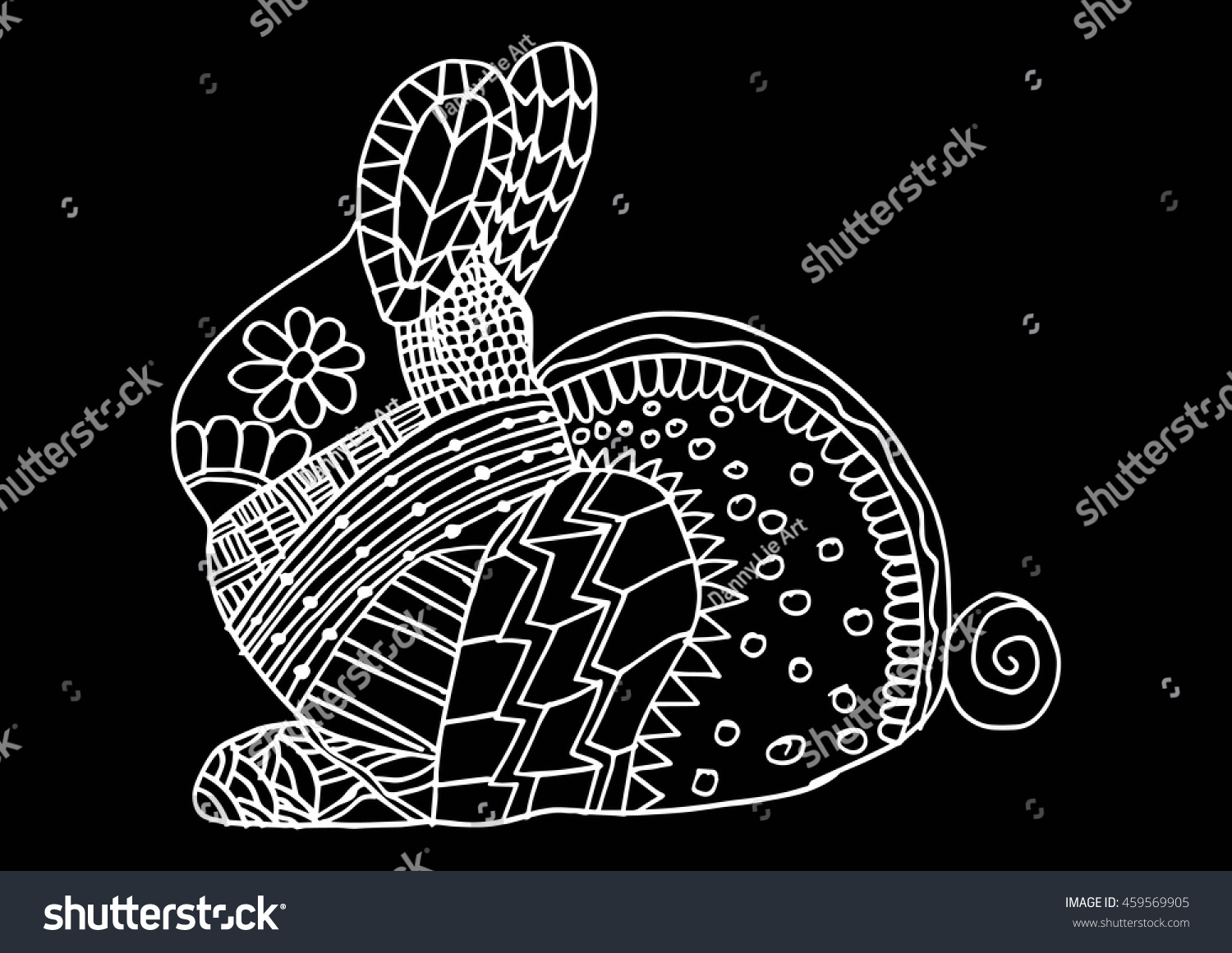 Rabbit Zentangle Stock Vector (Royalty Free) 459569905