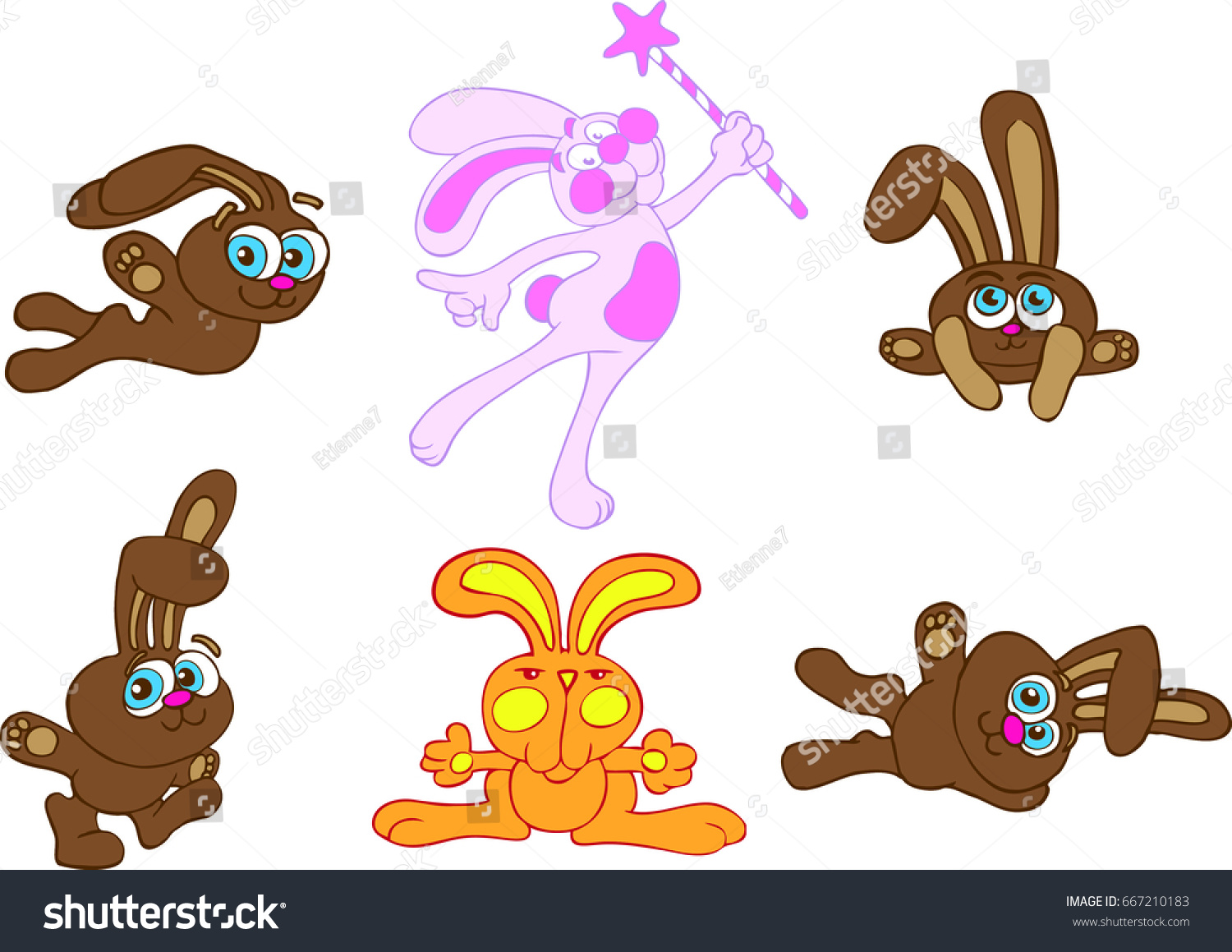 Rabbits Cartoon Stock Vector (Royalty Free) 667210183