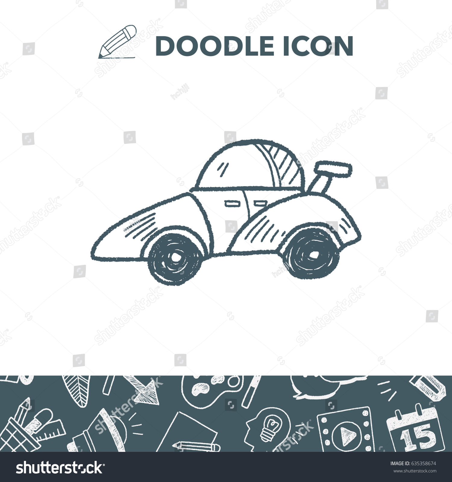 Race Car Doodle Stock Vector (Royalty Free) 635358674