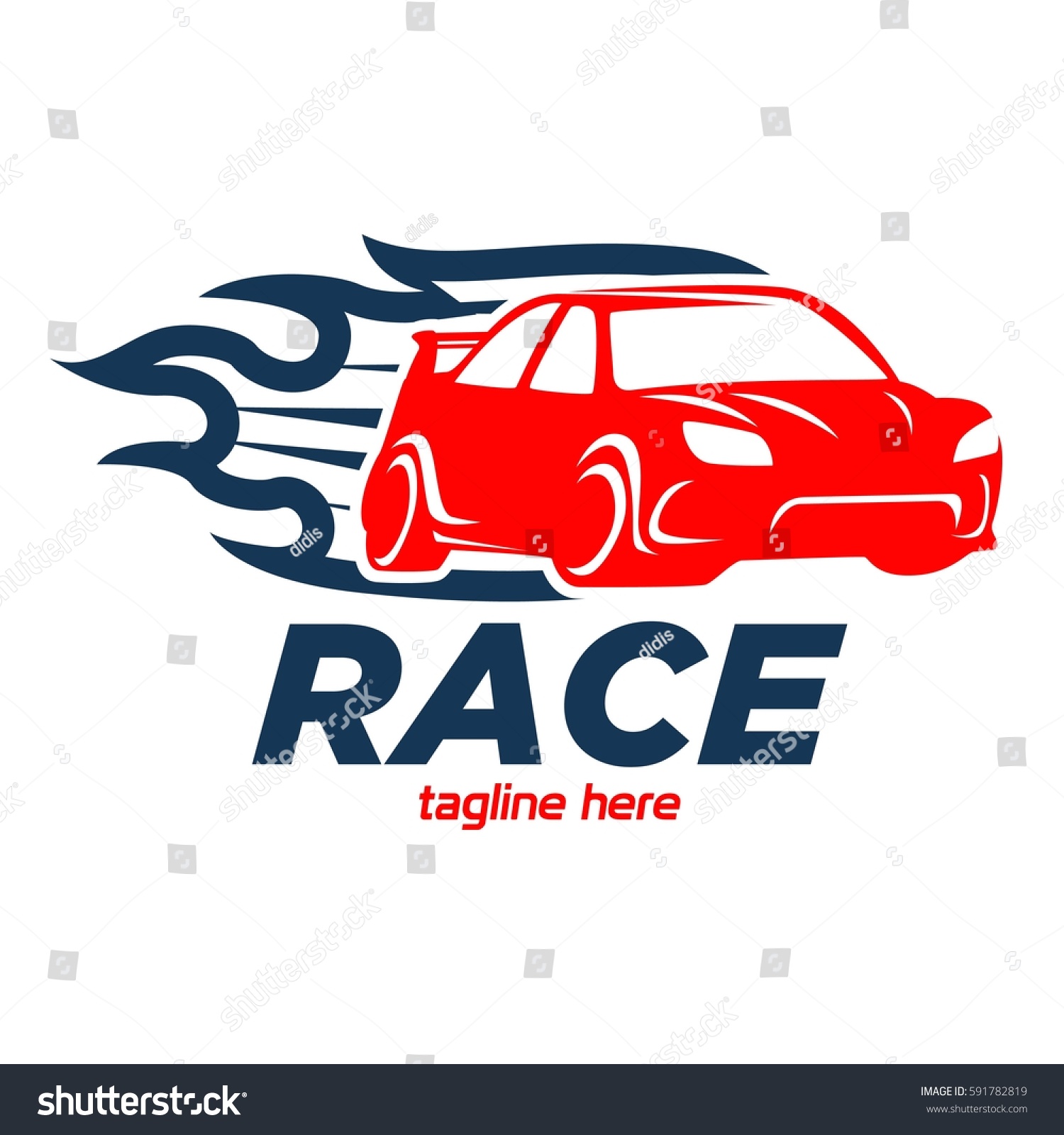 Race Car Logo: vector de stock (libre de regalías) 591782819