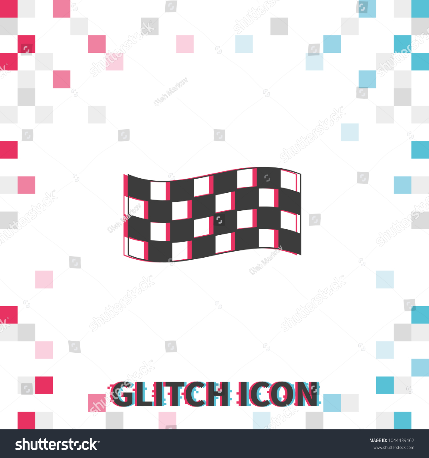 Race Flag Glitch Effect Vector Icon: vector de stock (libre de regalías ...