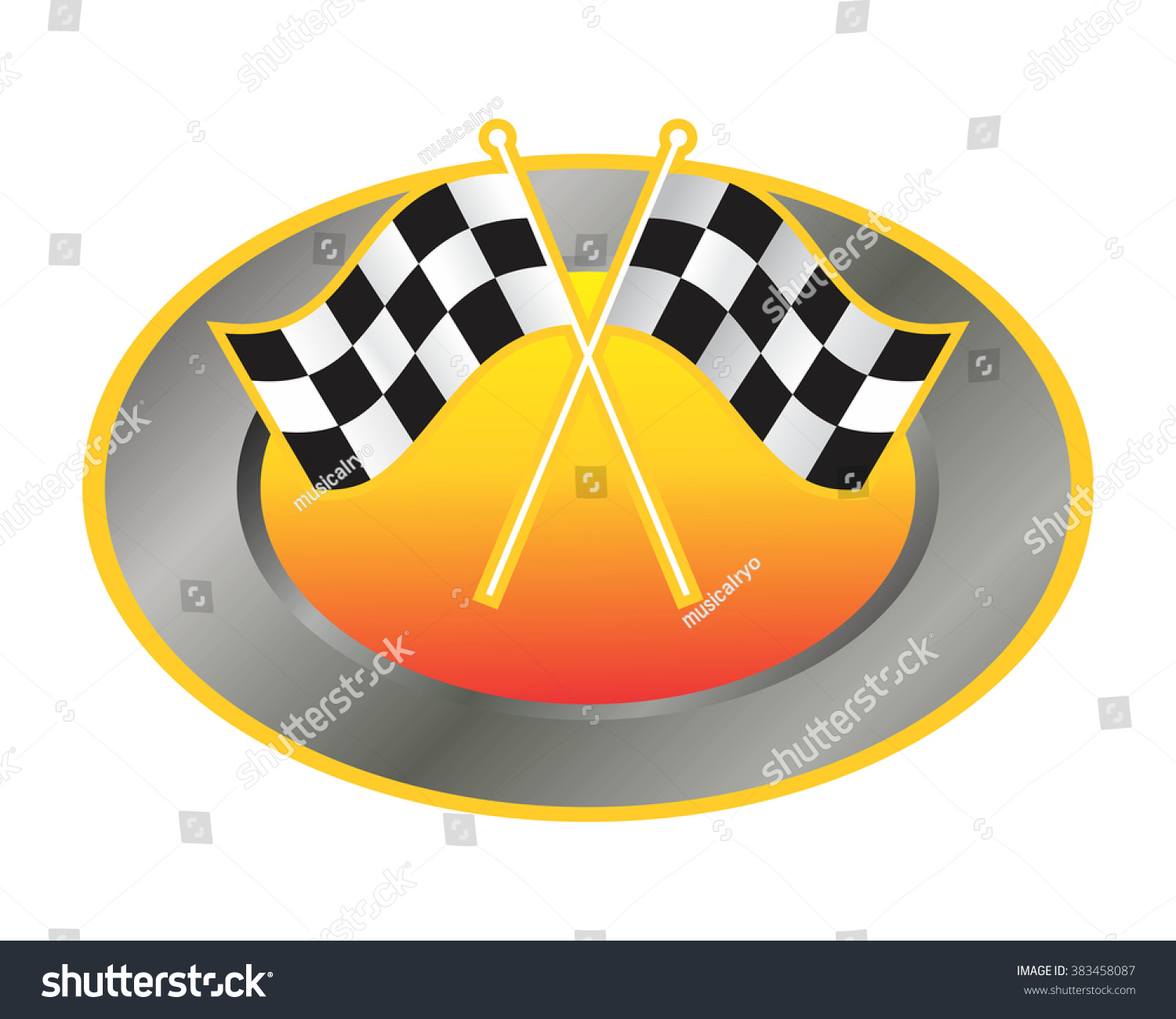 Race Flag Shield Emblem: vector de stock (libre de regalías) 383458087 ...