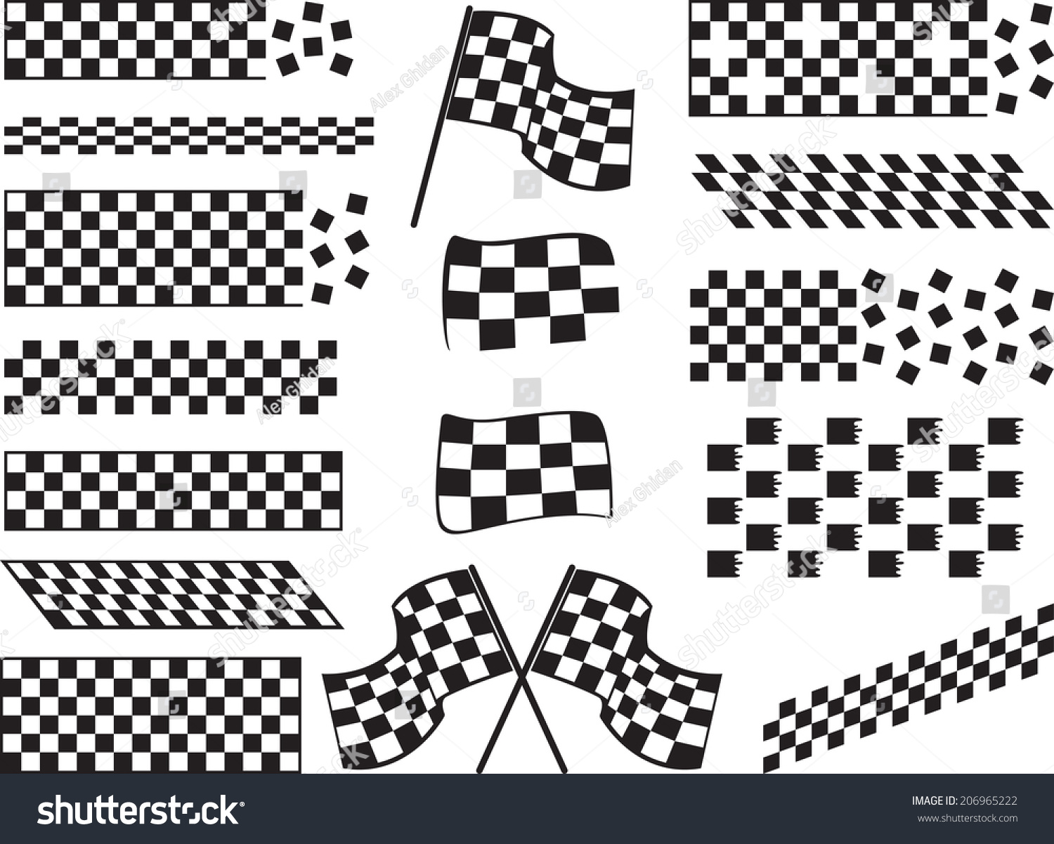 Race Flags Isolated On White Background Stock Vector (Royalty Free ...
