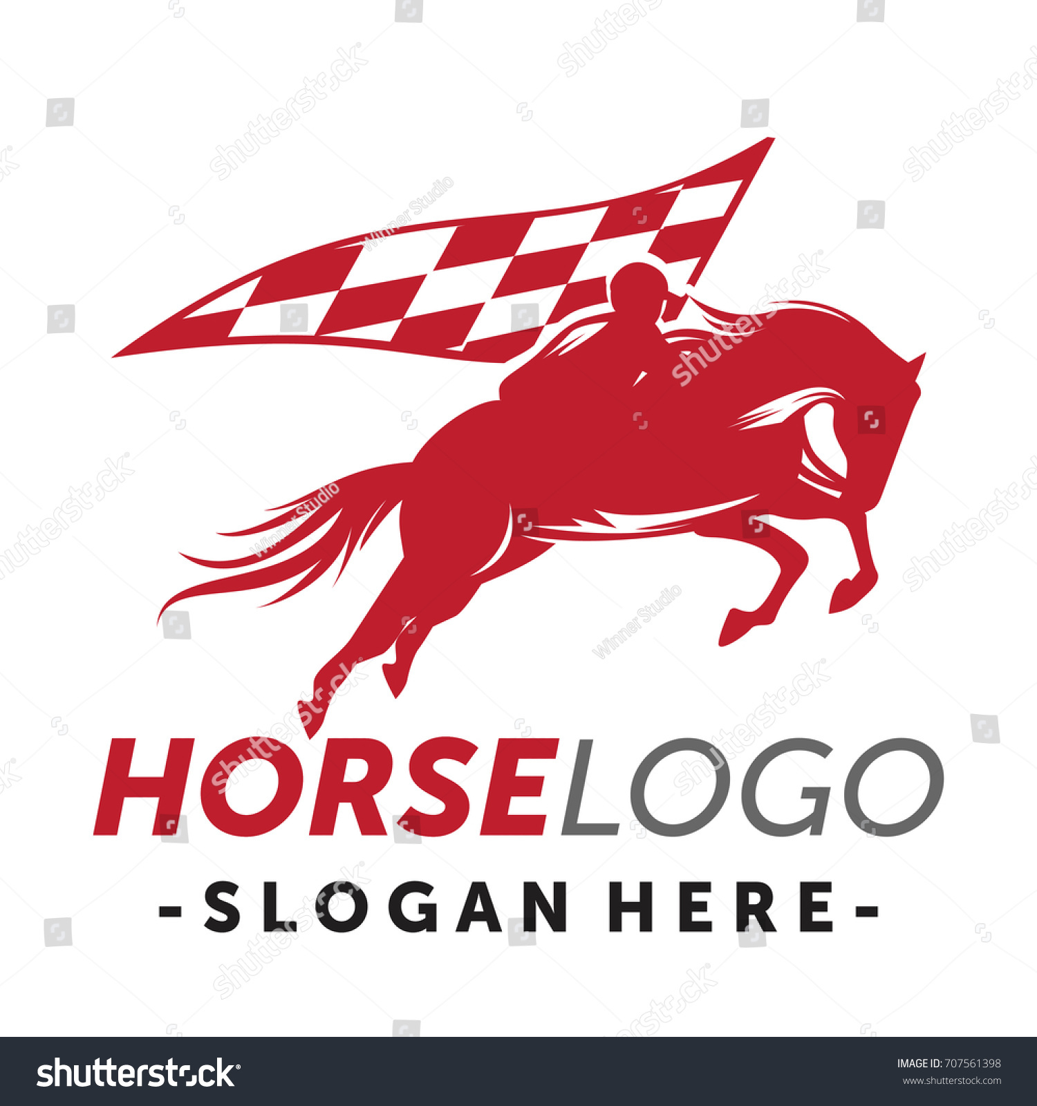 Race Horse Logo Vector Stock Vector (Royalty Free) 707561398