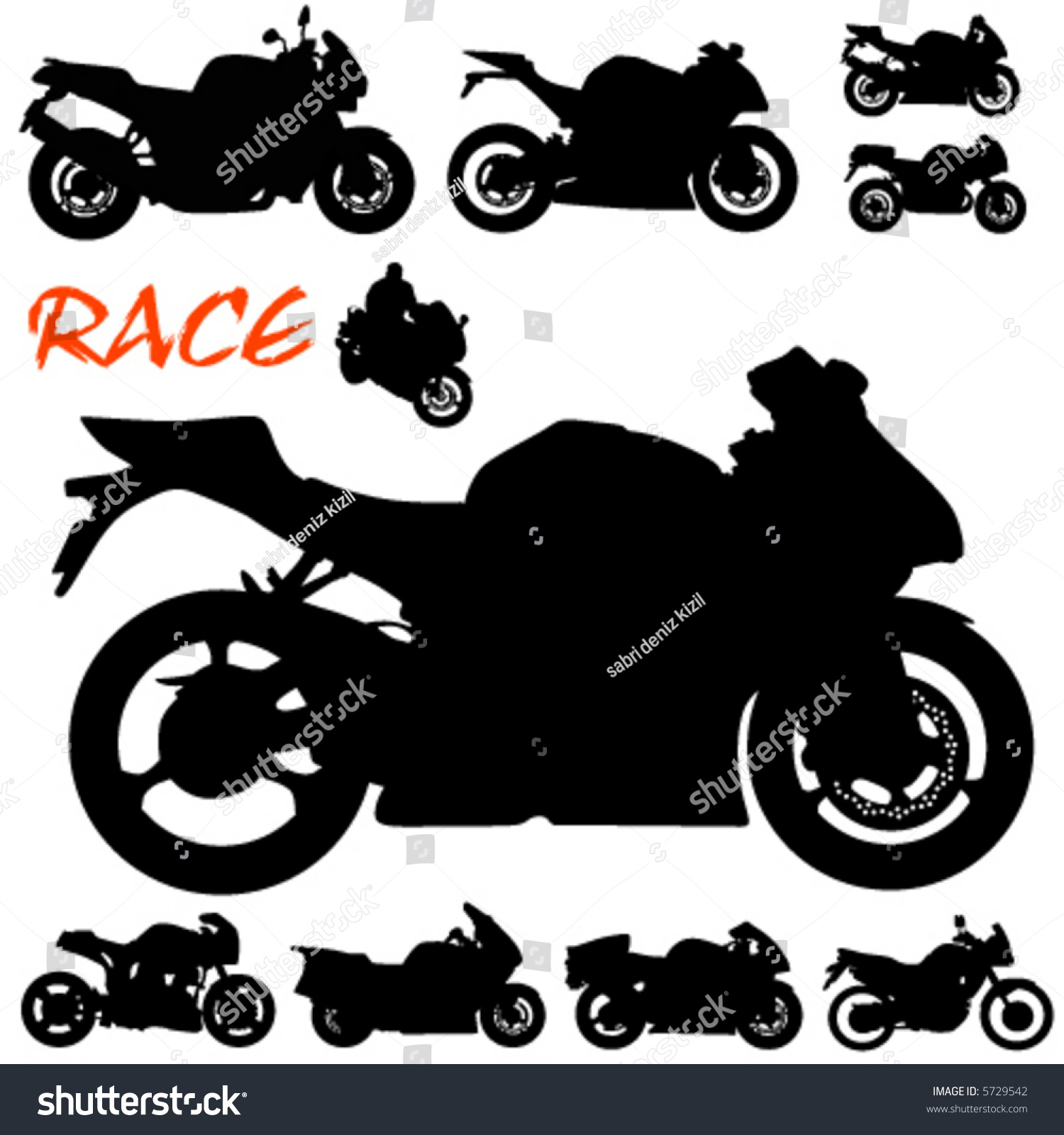 Race Motorcycle Vector Stock Vector (Royalty Free) 5729542 | Shutterstock