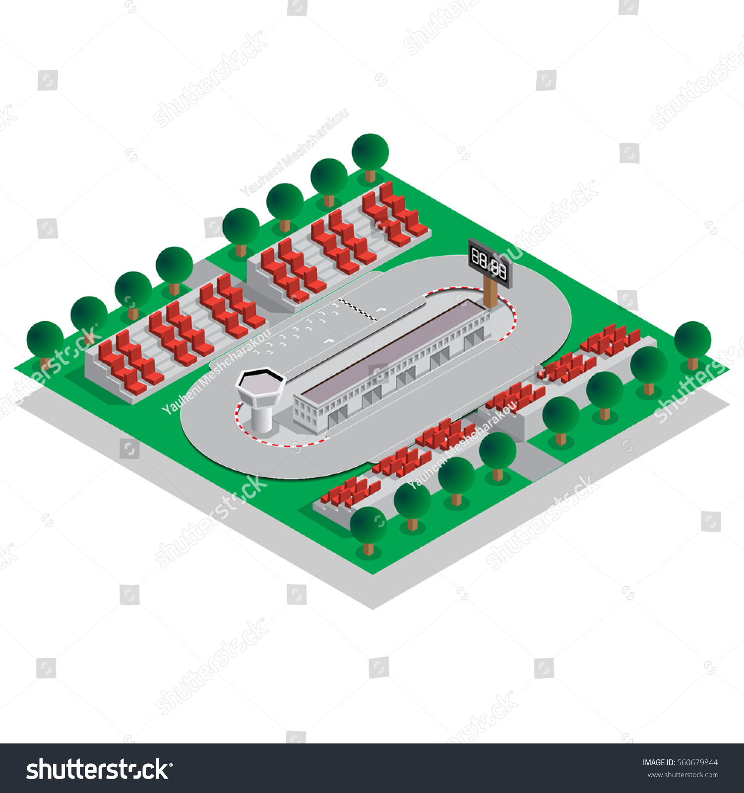 Race Track Isometric Vector Illustration: เวกเตอร์สต็อก (ปลอดค่า ...