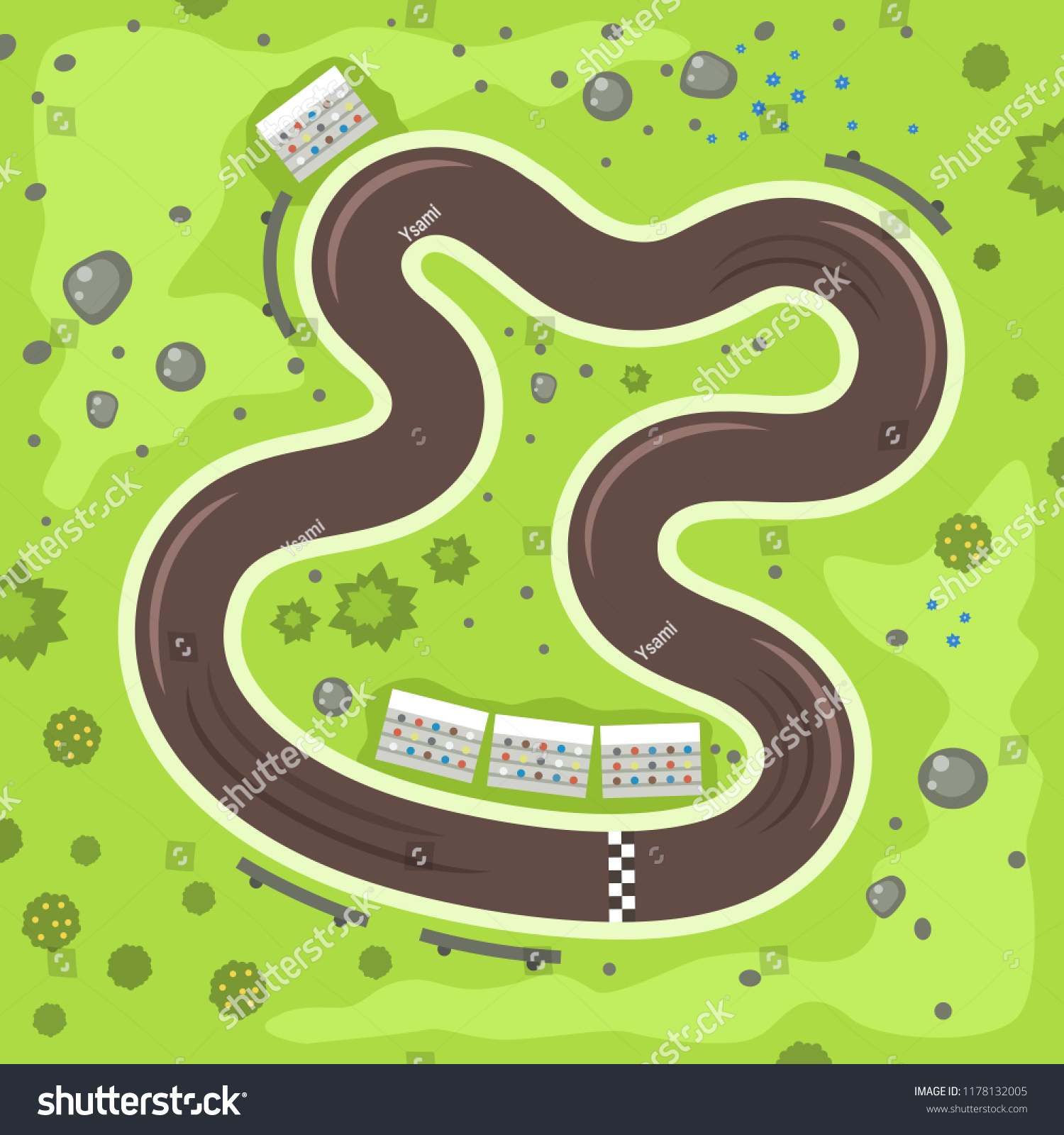 Race Track Top View Vector Illustration 库存矢量图（免版税）1178132005 | Shutterstock