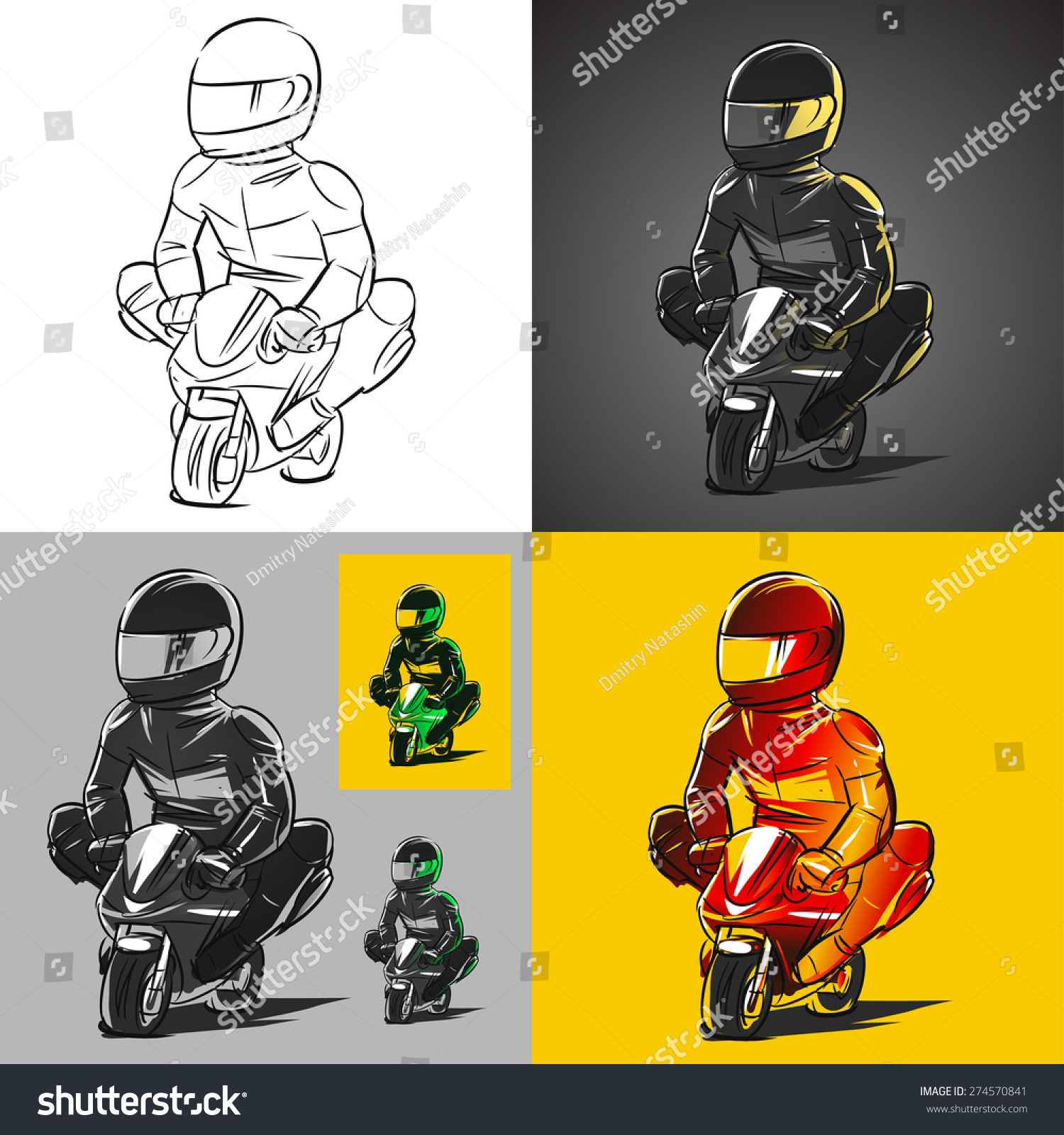 Racer On Minibike Stock Vector (Royalty Free) 274570841