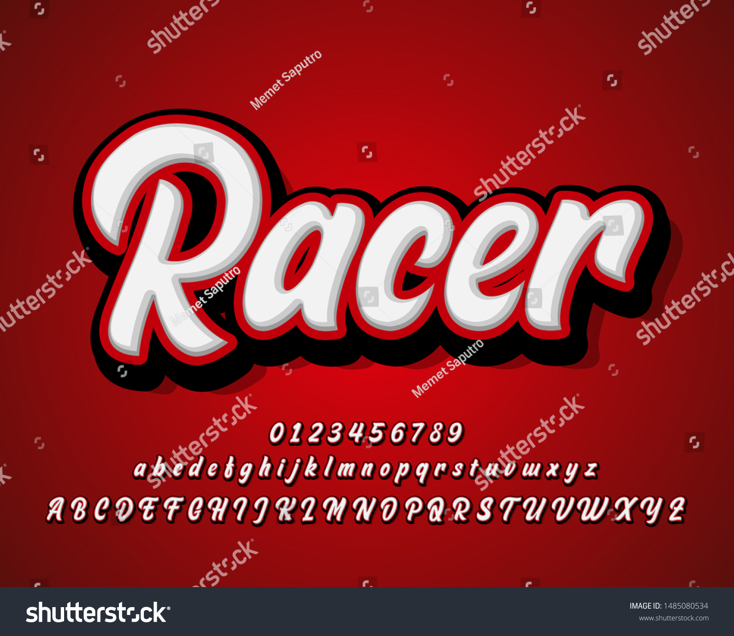 Racer Sticker Font Effect Modern Script Stock Vector (Royalty Free ...