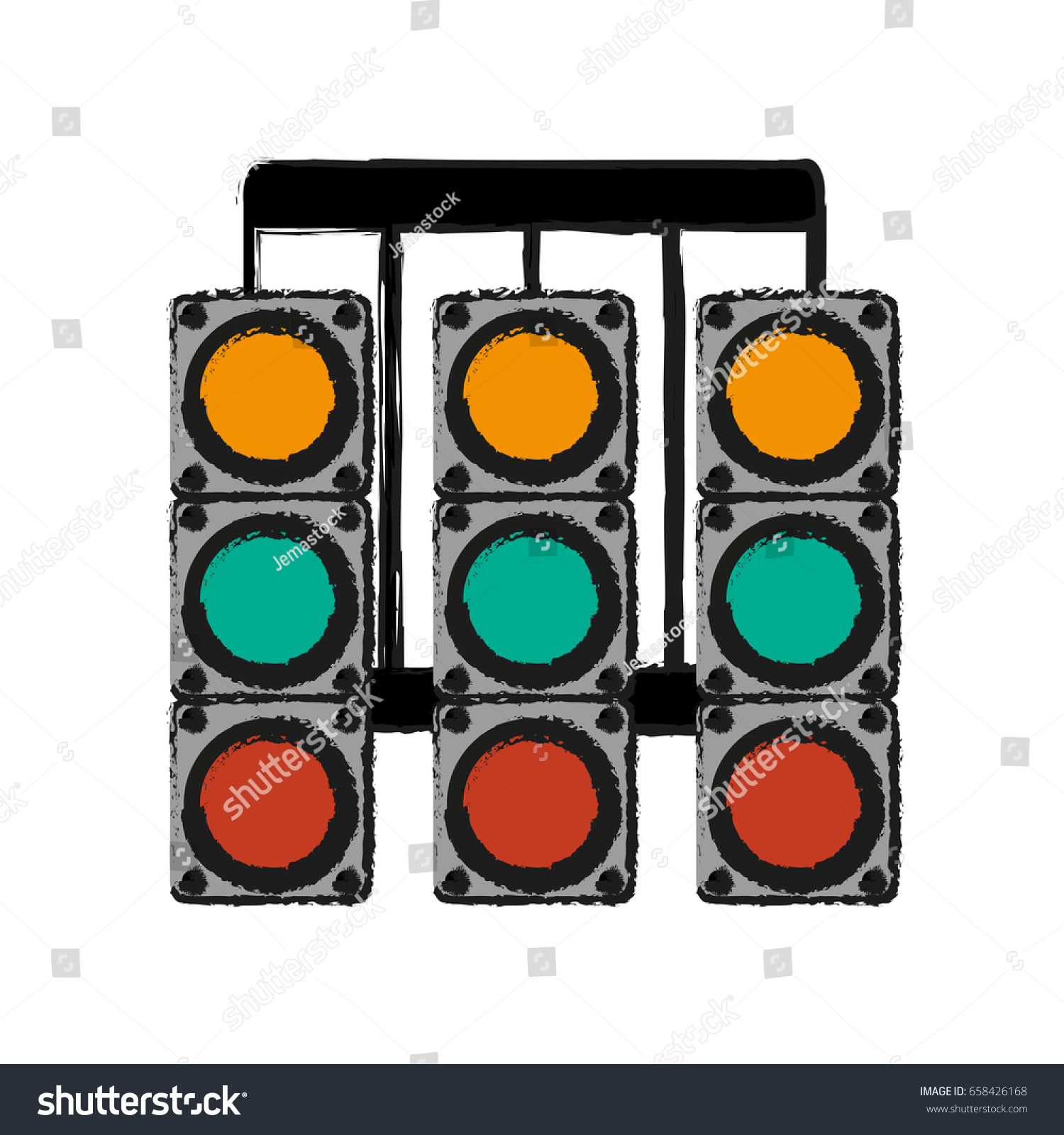 Racer Traffic Light Draw: vector de stock (libre de regalías) 658426168