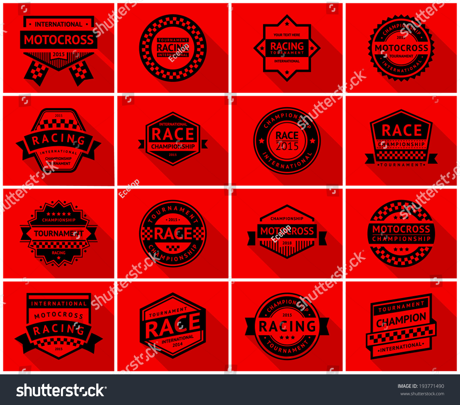 Racing Badge Set Vector Illustration Stock Vector (Royalty Free) 193771490