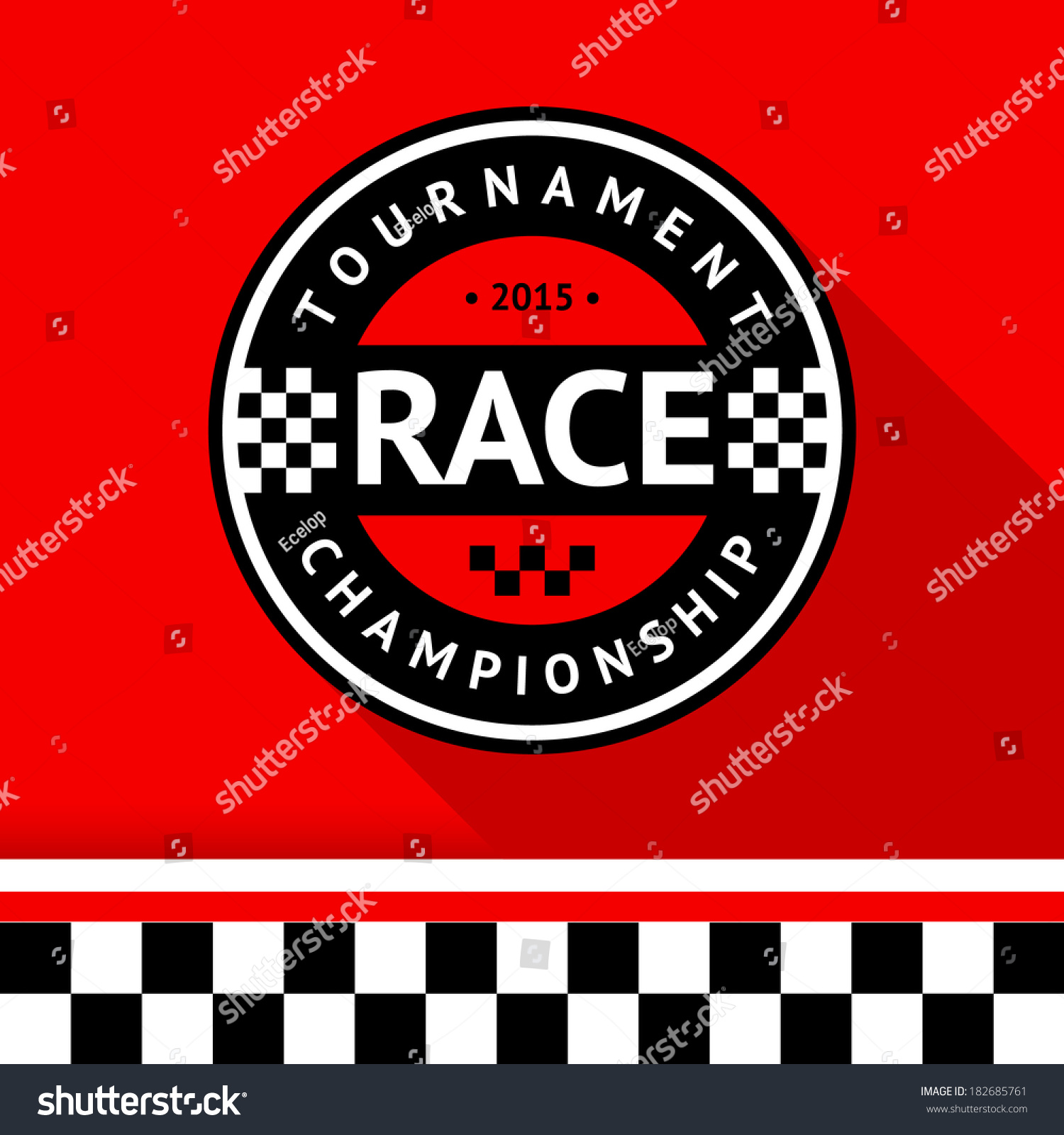 Racing Badge 14 Vector Illustration Stock Vector (Royalty Free) 182685761