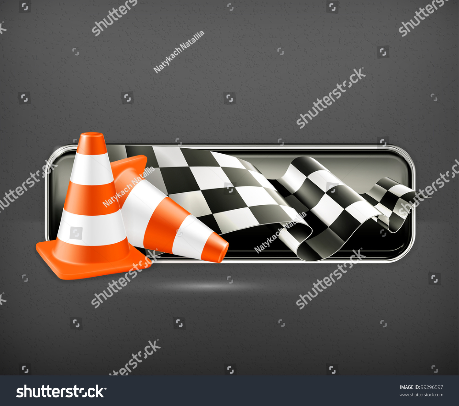 Racing Banner Traffic Cones Vector Stock Vector (Royalty Free) 99296597