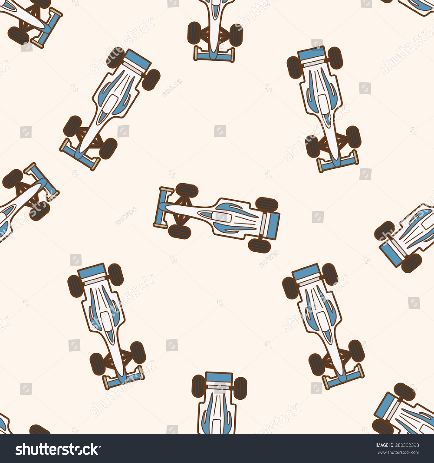 Racing Car Cartoon Seamless Pattern Background Stock Vector (Royalty ...