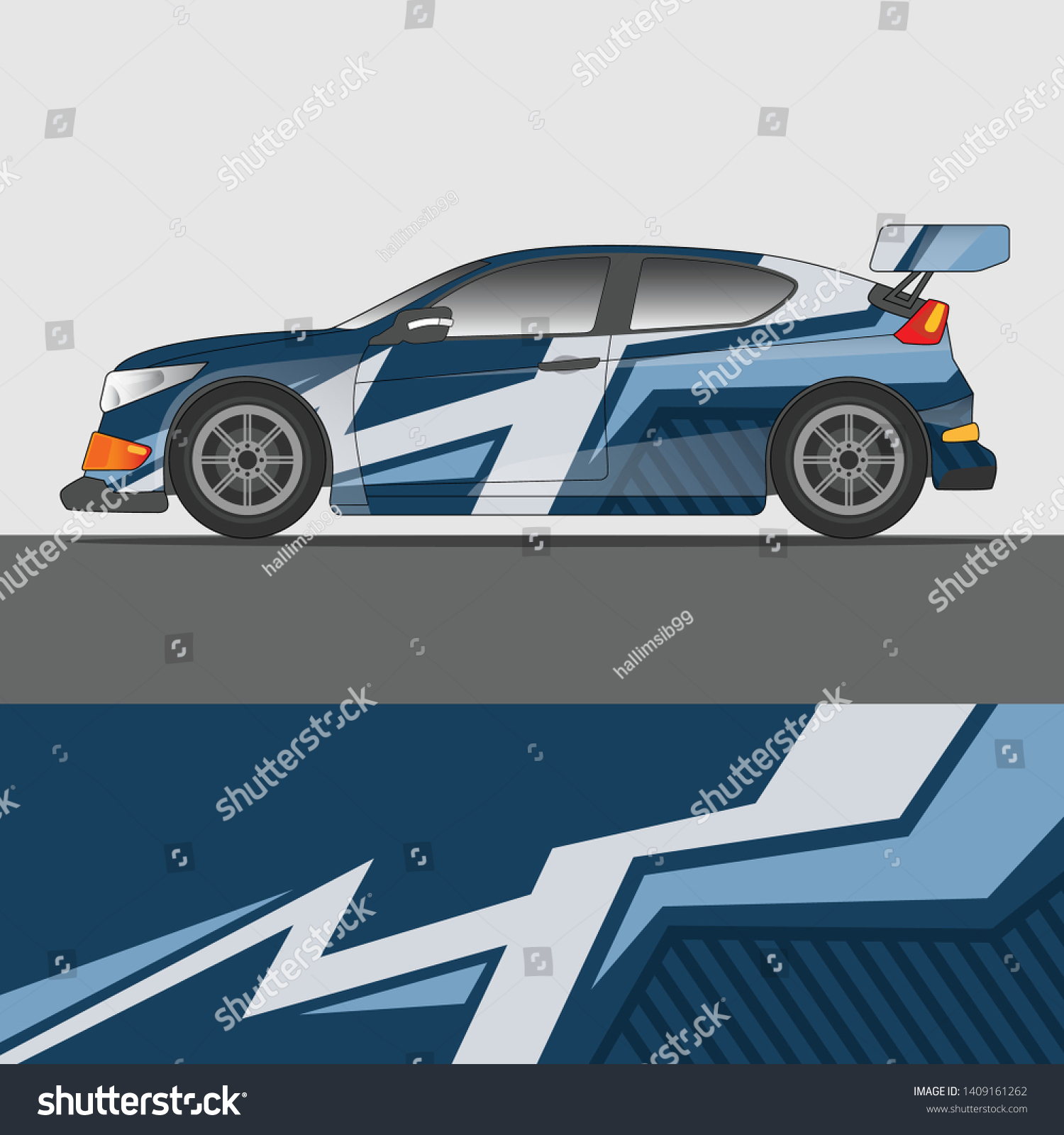 Racing Car Decal Design Vector Stock Vector (Royalty Free) 1409161262
