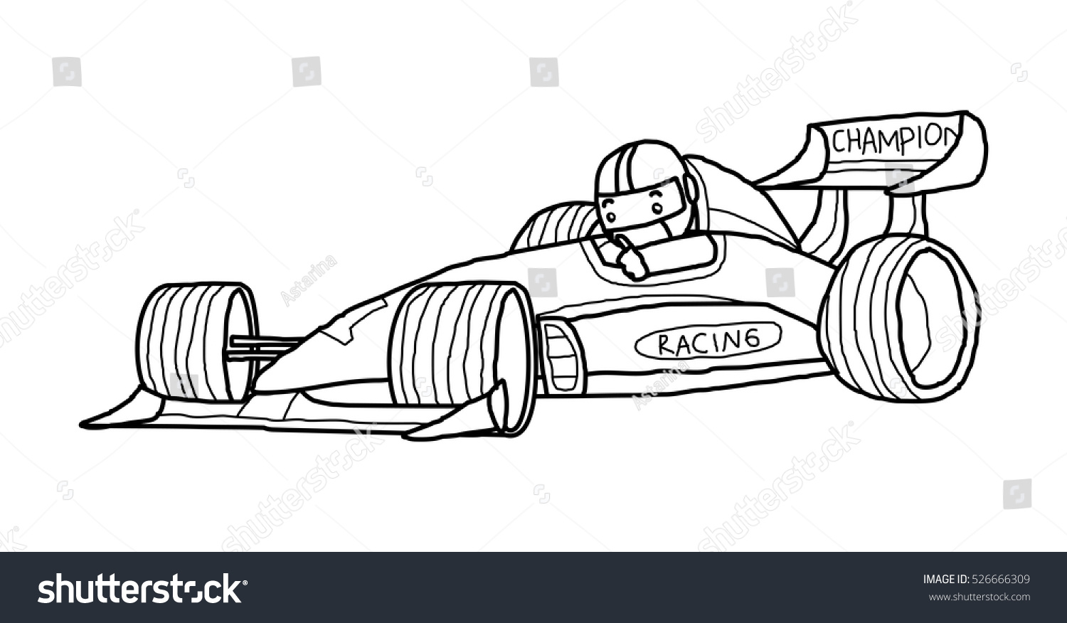 Racing Car Doodle: เวกเตอร์สต็อก (ปลอดค่าลิขสิทธิ์) 526666309 ...