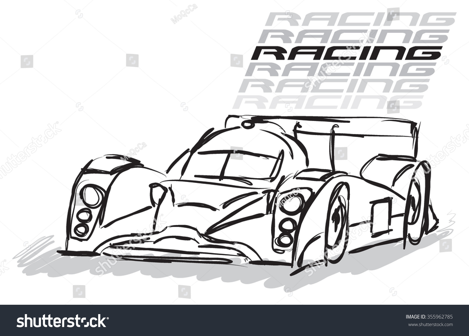 Racing Car Illustration 스톡 벡터(로열티 프리) 355962785 | Shutterstock
