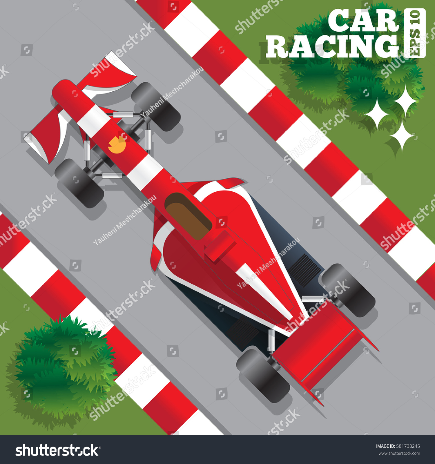 Racing Car View Above Vector Illustration: Vector có sẵn (miễn phí bản ...