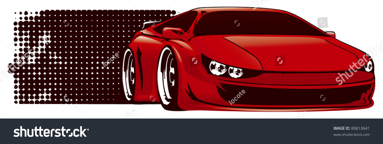 Racing Car Black Background Stock Vector (Royalty Free) 89813641