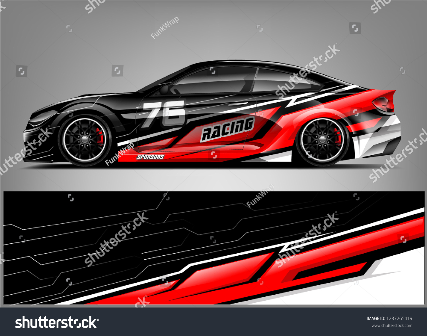 Vektor Stok Racing Car Wrap Livery Design (Tanpa Royalti) 1237265419 ...