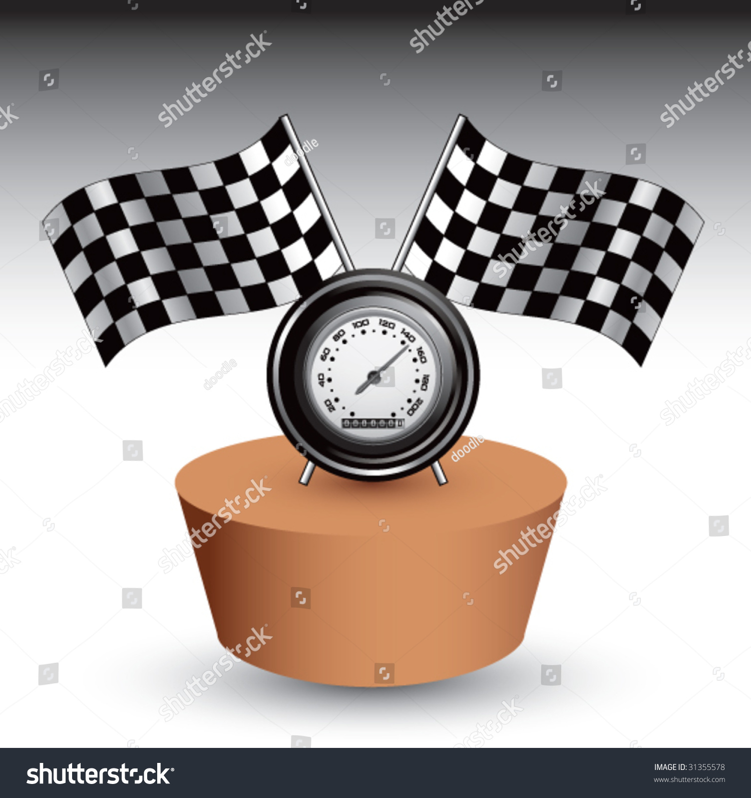 Racing Checkered Flag Speedometer On Sand Stock Vector (Royalty Free ...