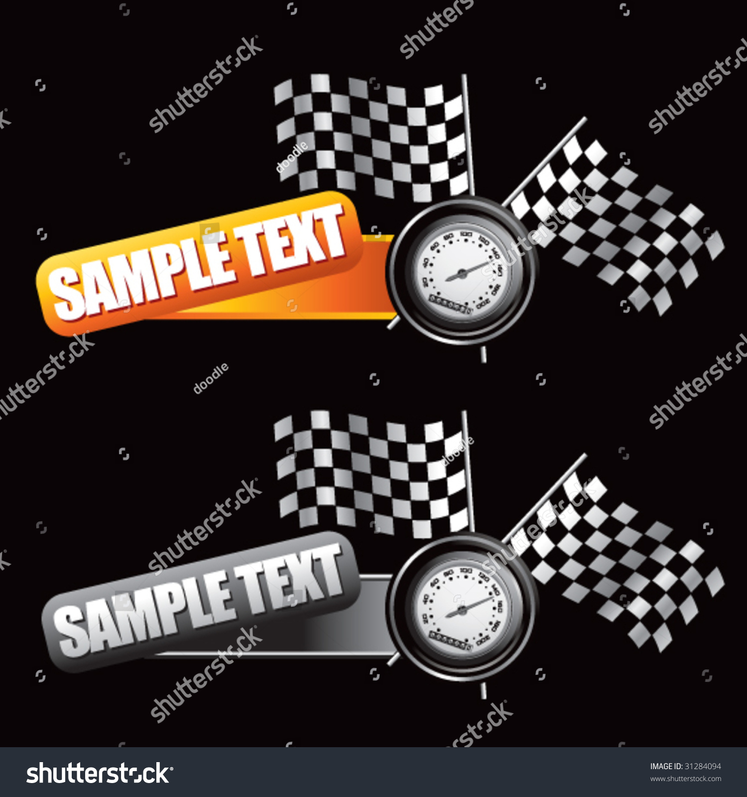 Racing Checkered Flags Speedometer On Tilted Stock Vector (Royalty Free ...