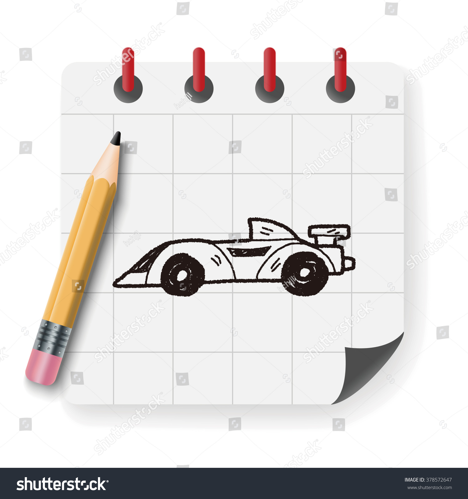 Racing Doodle Stock Vector (Royalty Free) 378572647