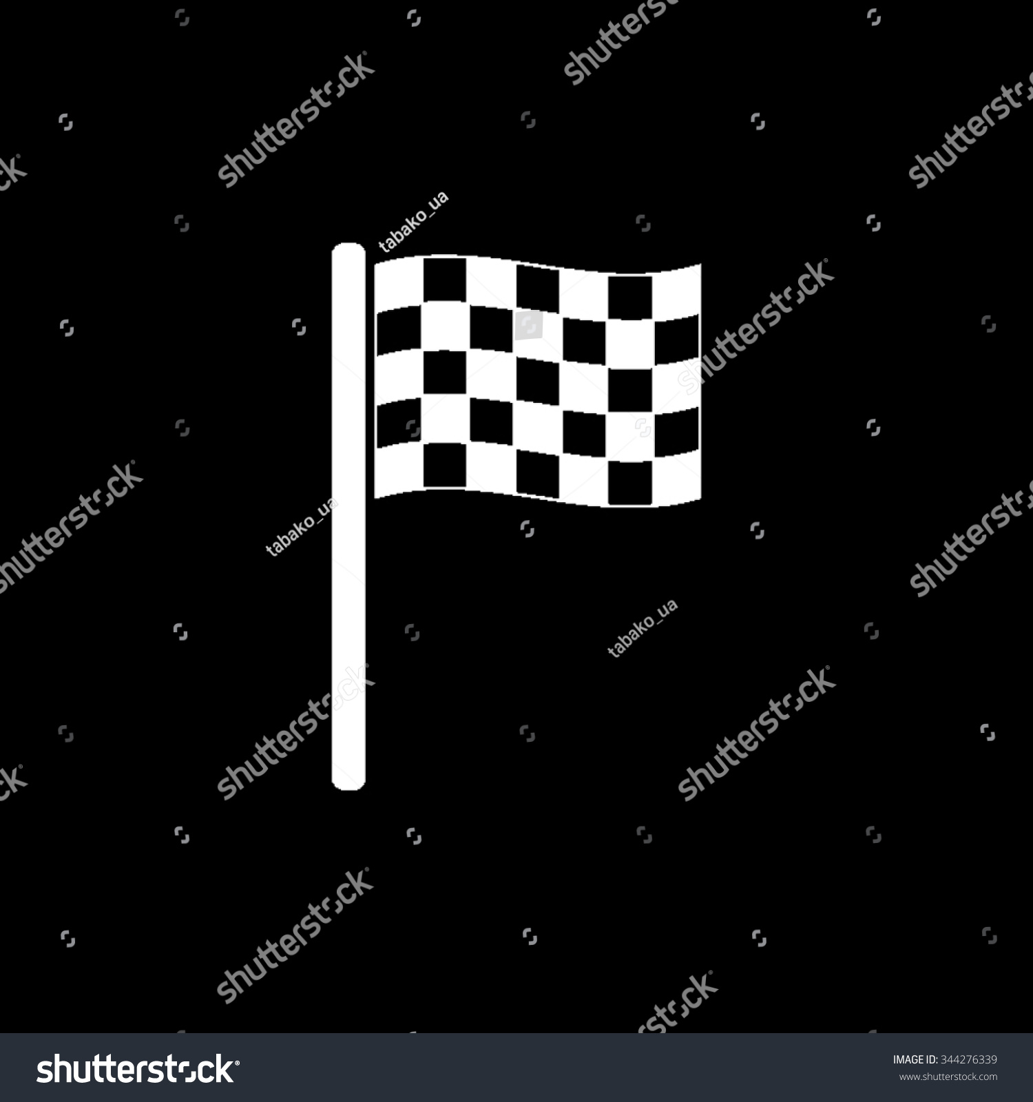 Racing Flag White Vector Icon: เวกเตอร์สต็อก (ปลอดค่าลิขสิทธิ์) 344276339
