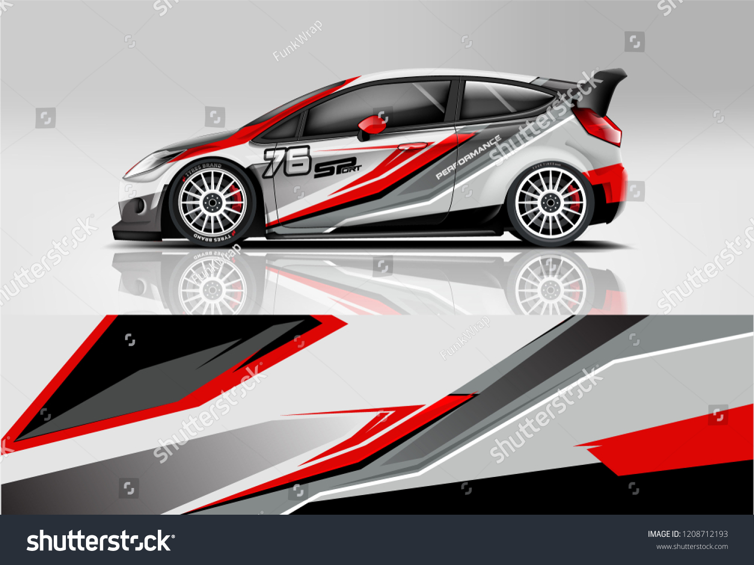 Racing Hatchback Car Wrap Decal Sticker: เวกเตอร์สต็อก (ปลอดค่า ...