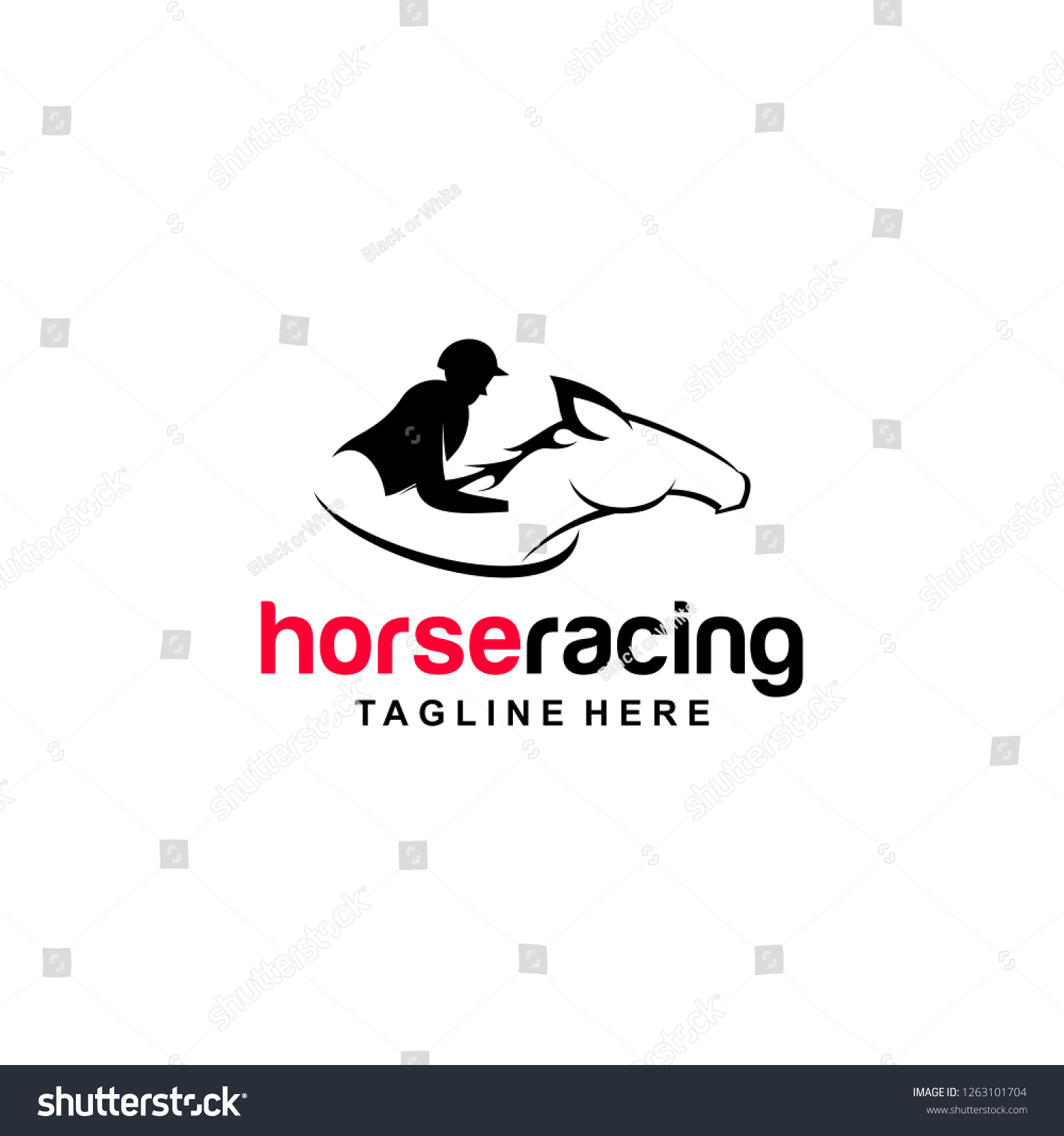Racing Horse Logo Vector Template Stock Vector (Royalty Free) 1263101704