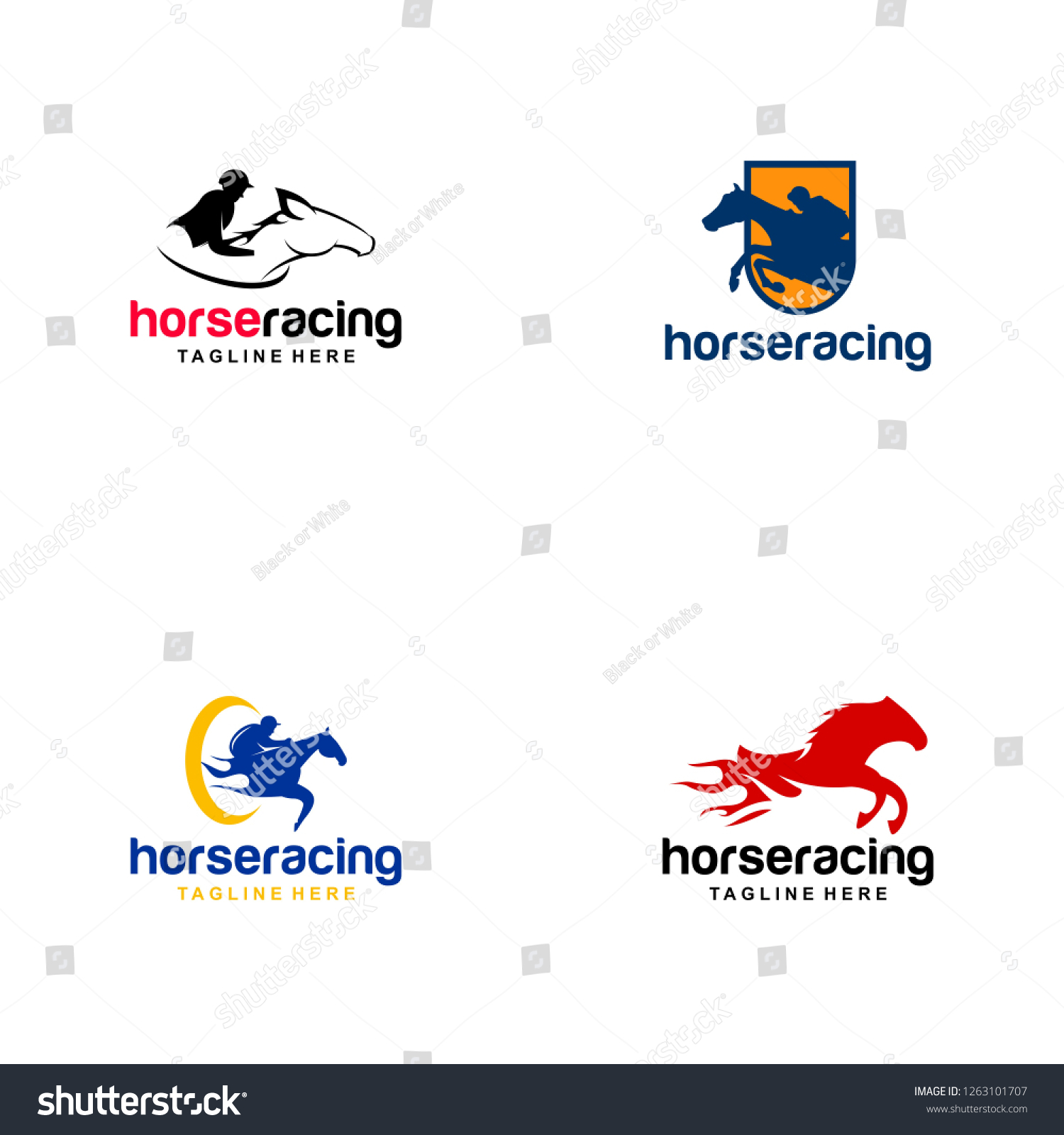 Racing Horse Logo Vector Template: vector de stock (libre de regalías ...