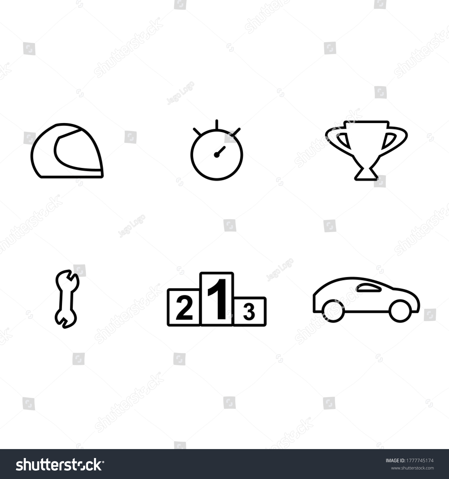 Racing Icon Set Outline Vector Stock Vector (Royalty Free) 1777745174