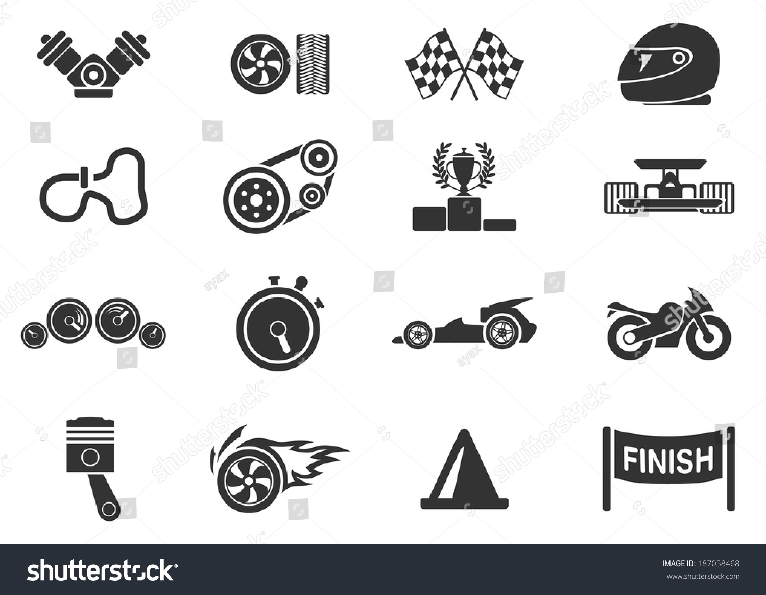 Racing Icons Stock Vector 187058468 - Shutterstock
