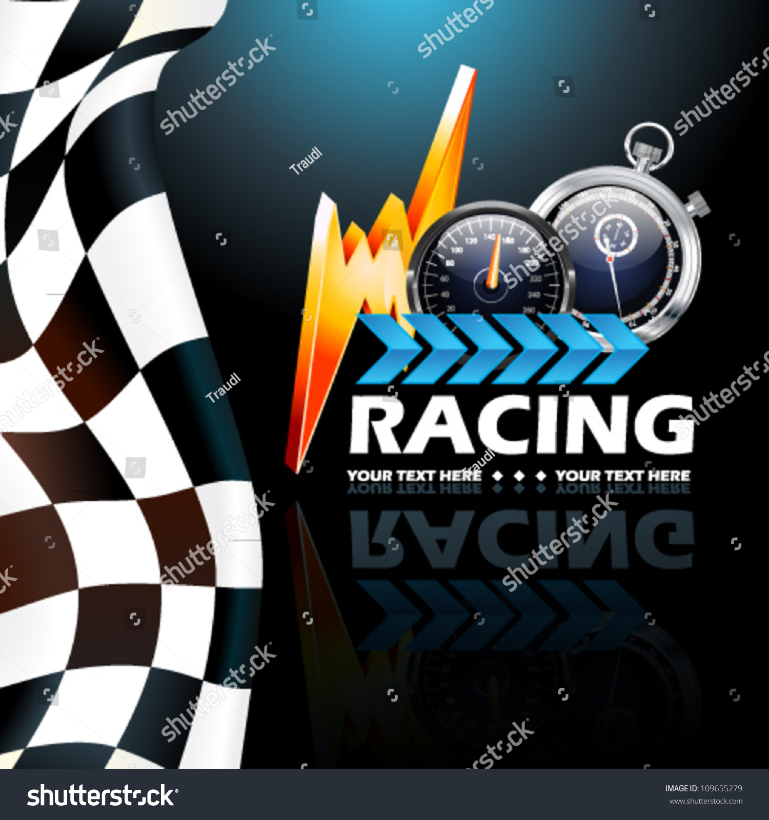 Racing Poster Vector Illustration Stock Vector (Royalty Free) 109655279