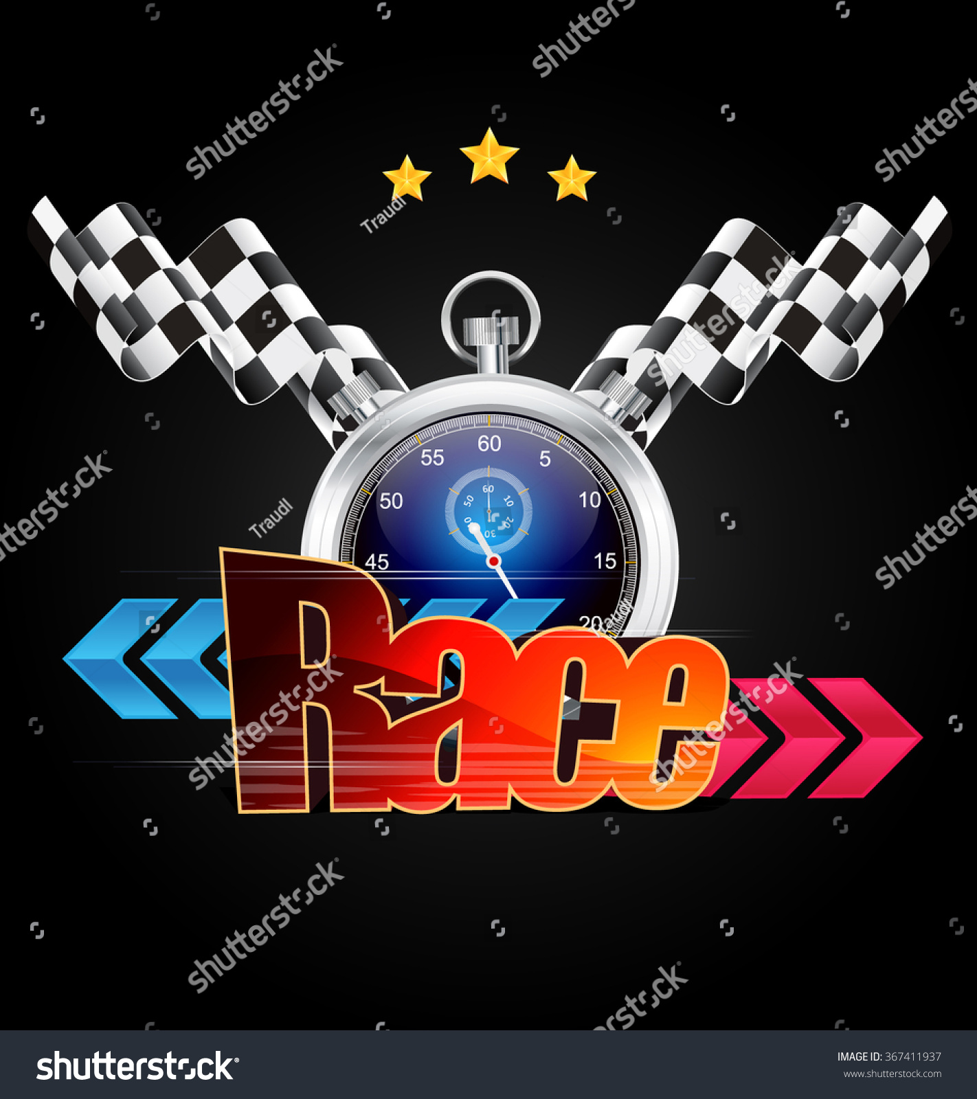Racing Poster Stopwatch Stock Vector (Royalty Free) 367411937 ...