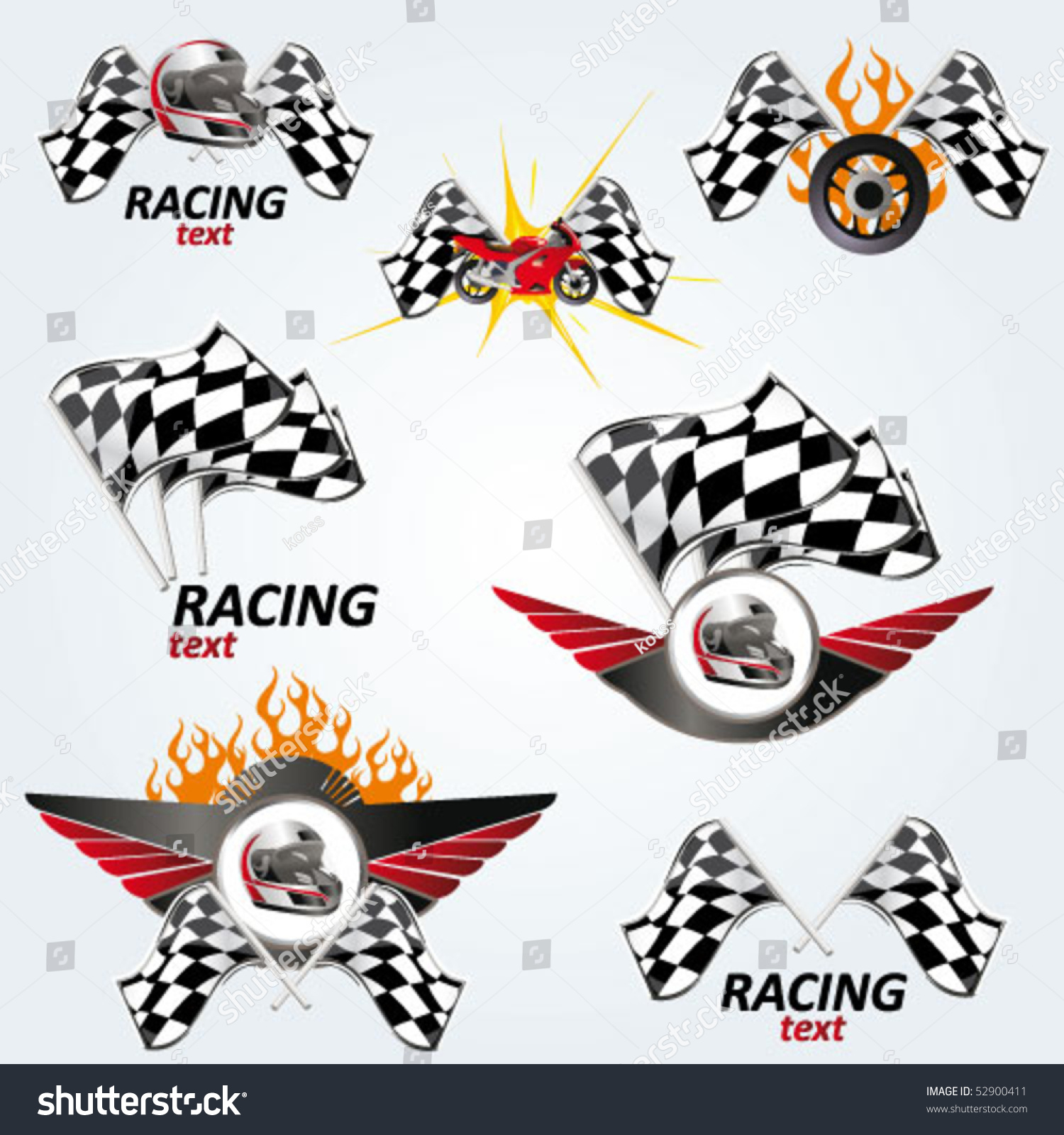 Racing Set Vector Signs Stock Vector (Royalty Free) 52900411