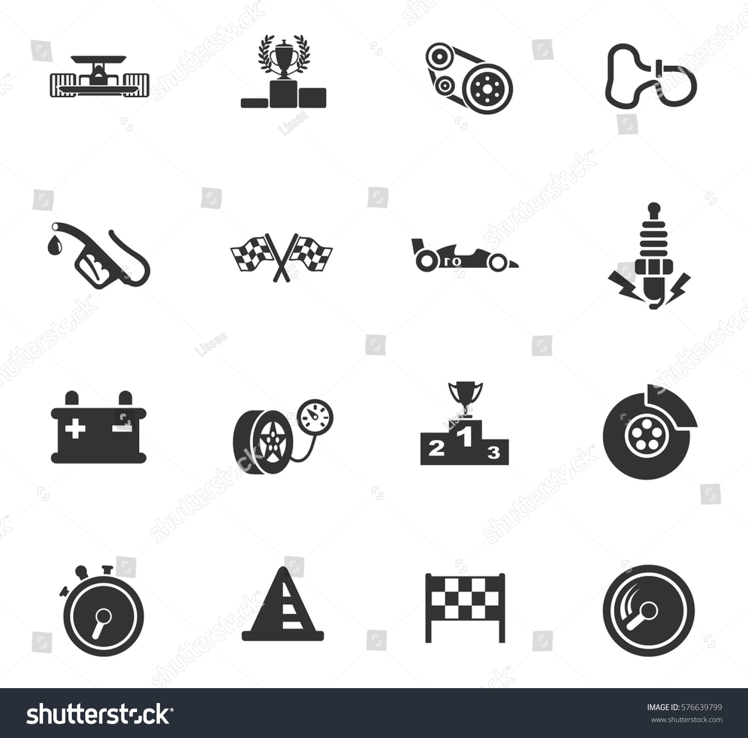 Racing Vector Icons User Interface Design Stock Vector (Royalty Free ...