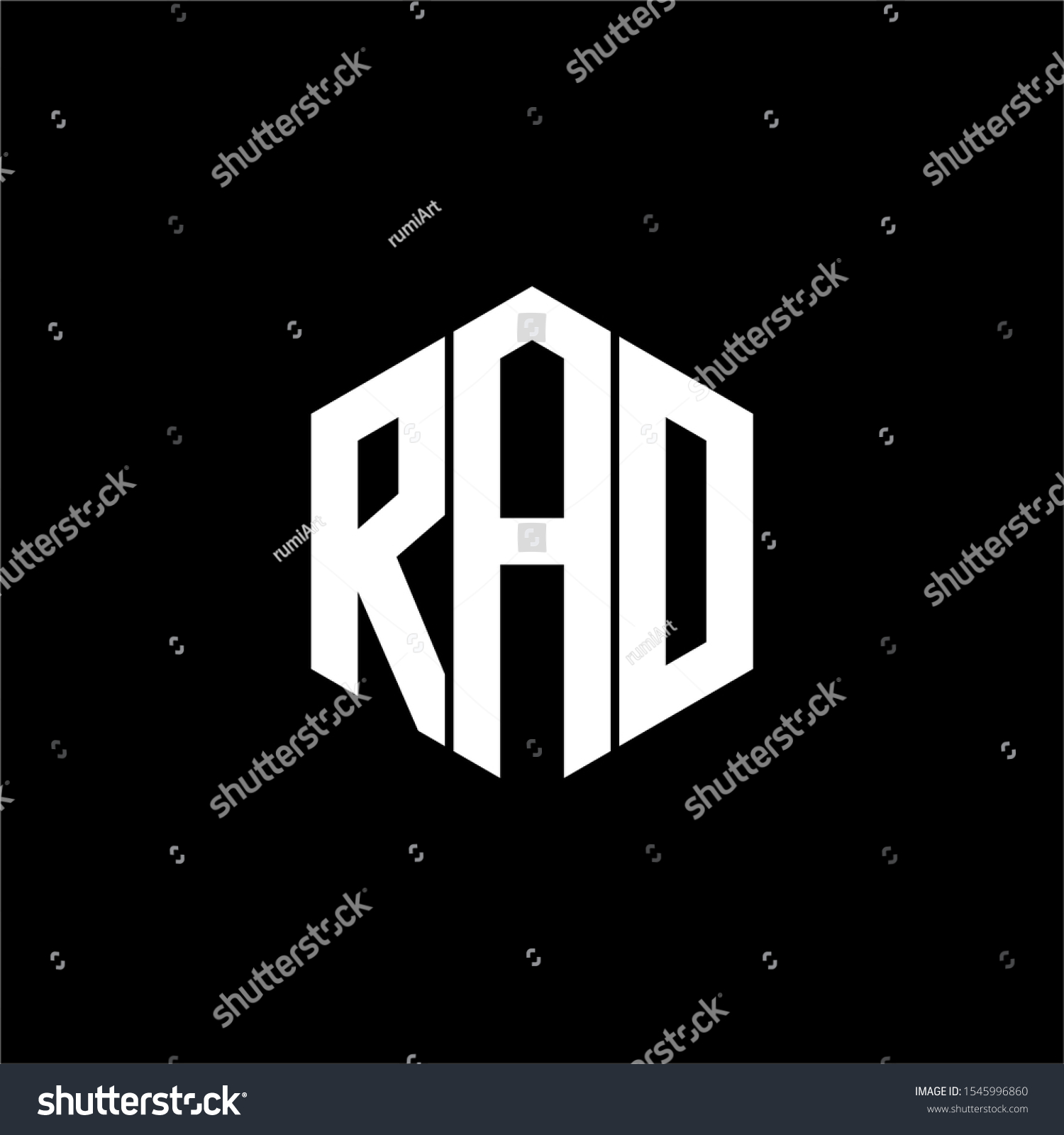 Vektor Stok Rad Letter Logo Design Polygon Monogram (Tanpa Royalti ...