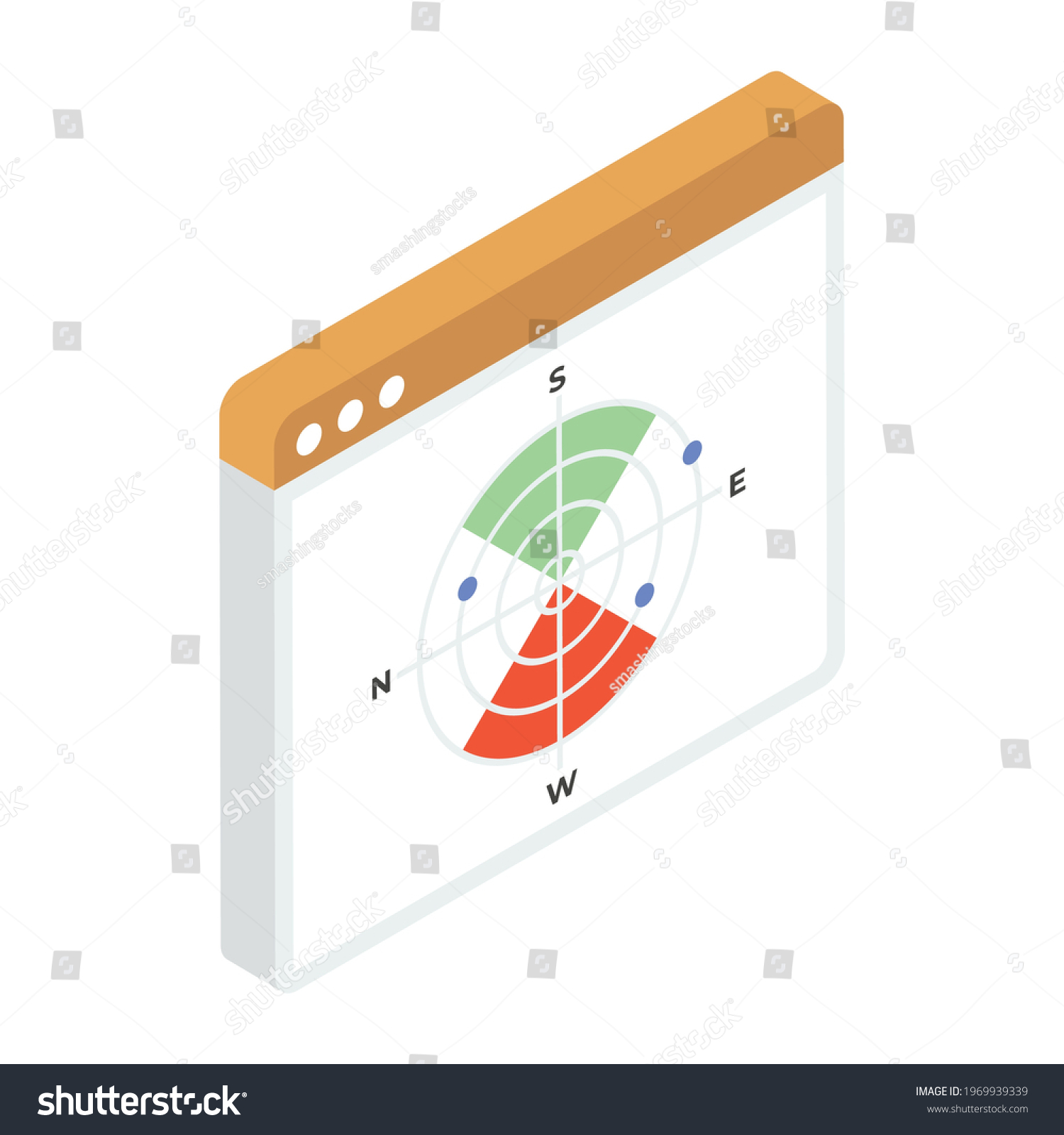 Radar Chart Infographic Isometric Icon: vector de stock (libre de ...