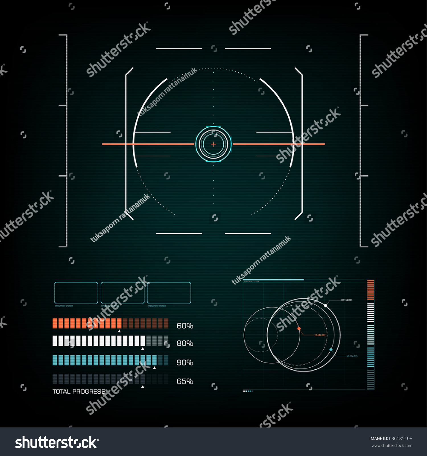 Radar Interface Ui Future Design Graphic Stock Vector (Royalty Free ...