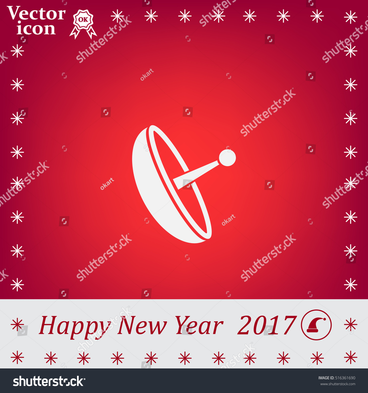 Radar Vector Icon Satellite Dish Tv: vector de stock (libre de regalías ...