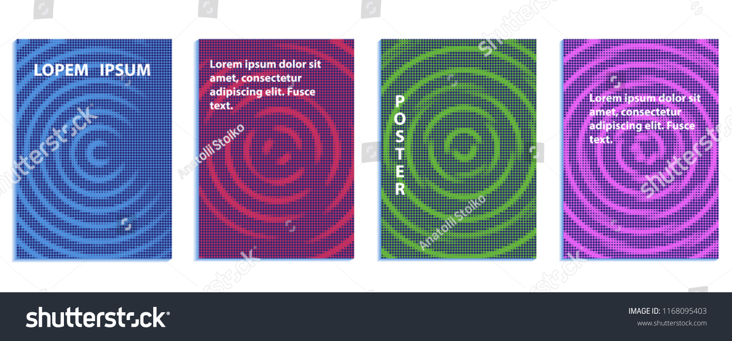 Radial Abstract Halftone Poster Design Template: เวกเตอร์สต็อก (ปลอดค่า ...